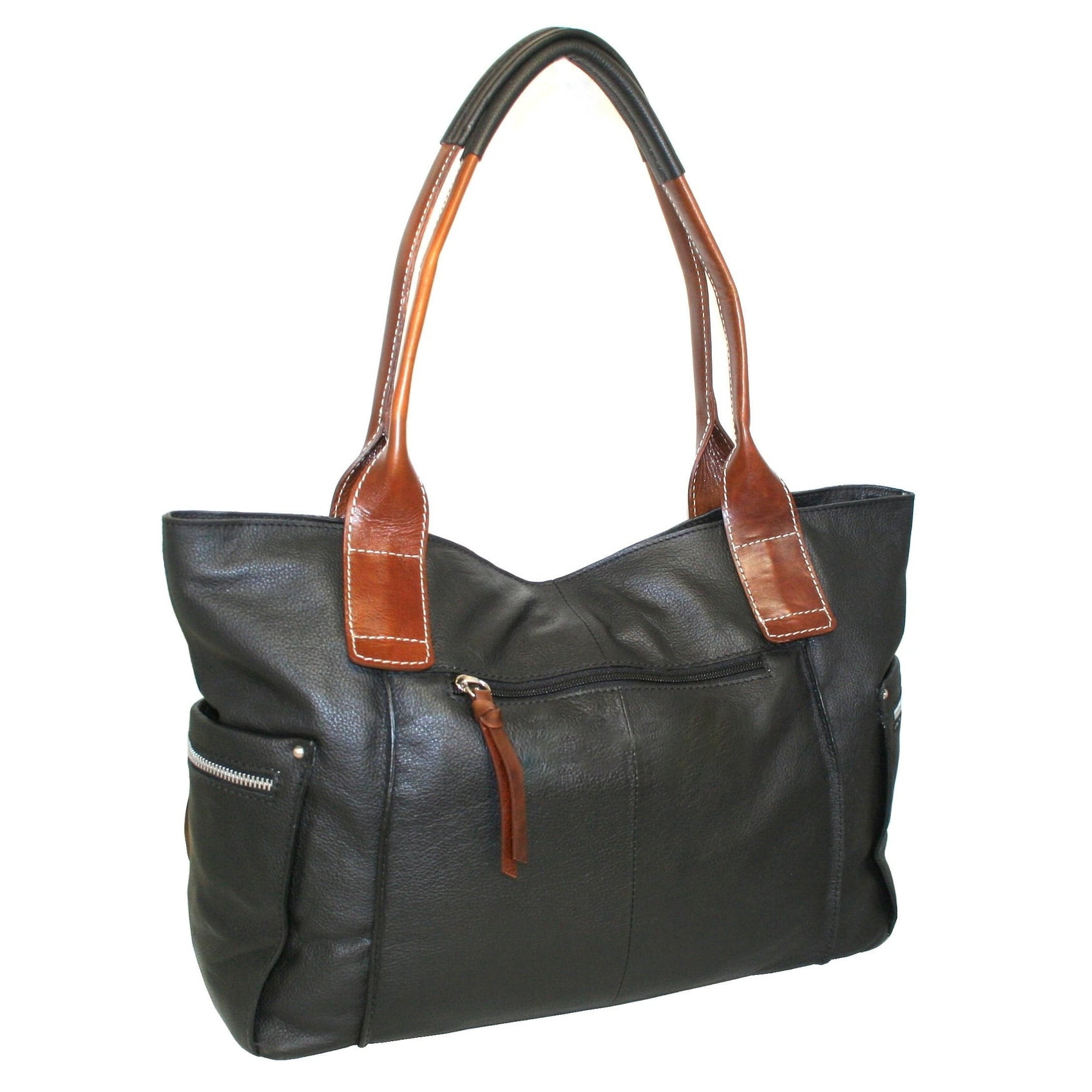 Nino Bossi Handbags Nino Bossi Brenna Leather Tote Loden - Walmart.com