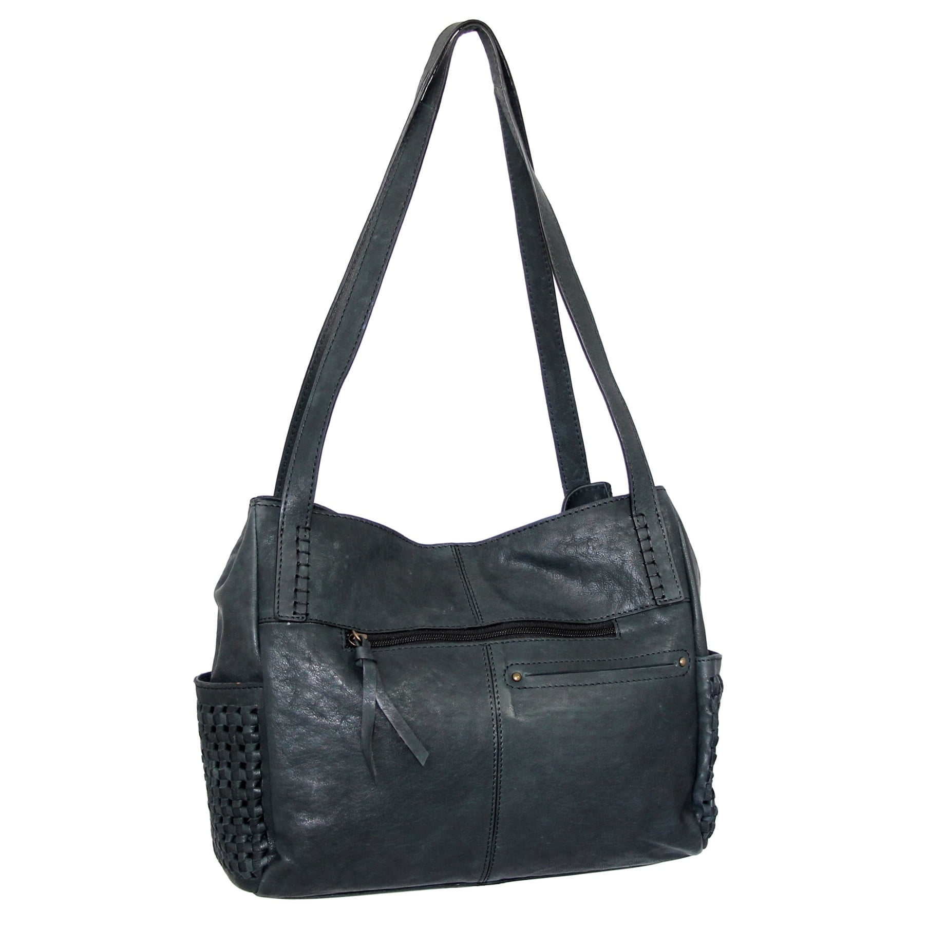 Nino Bossi Handbags Nino Bossi Eleonora Leather Satchel Denim - Walmart.com