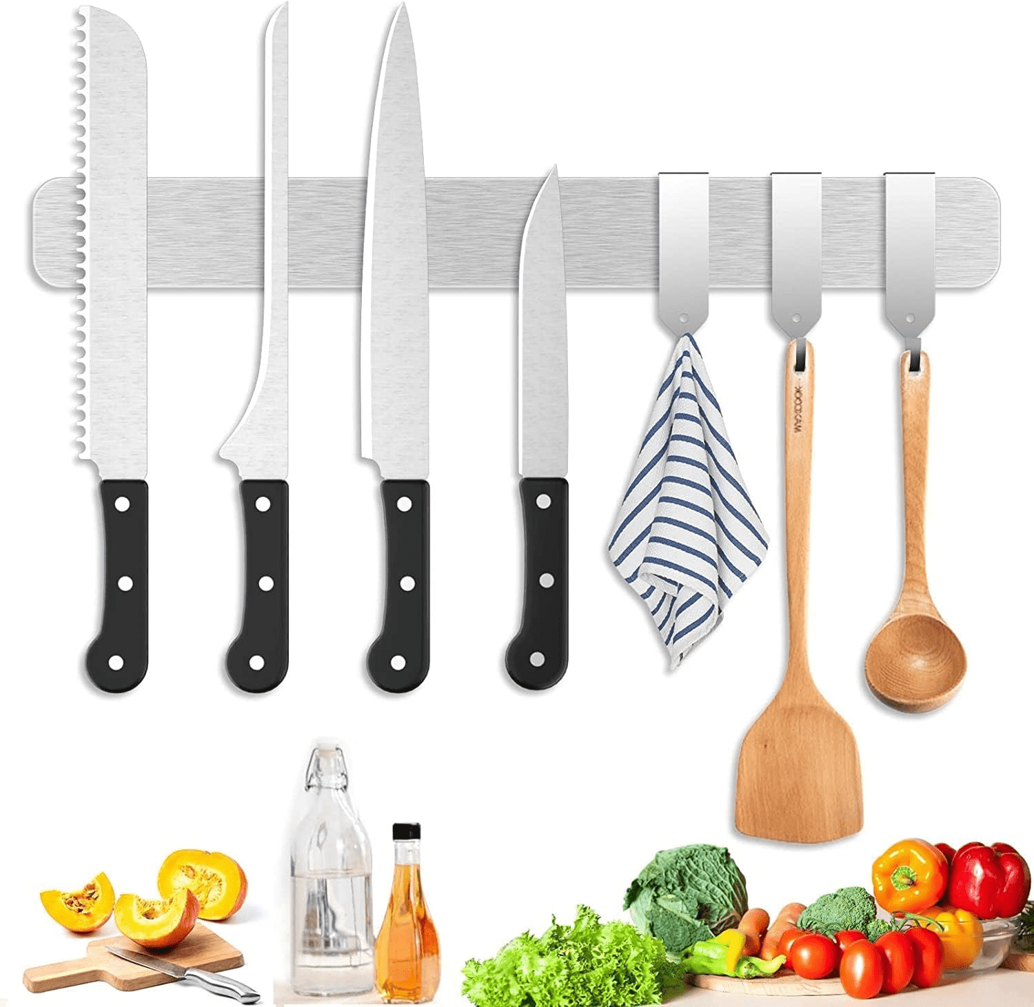 Ninonly 12 Inch Magnetic Knife Holder for Wall Magnetic Knife Strip ...