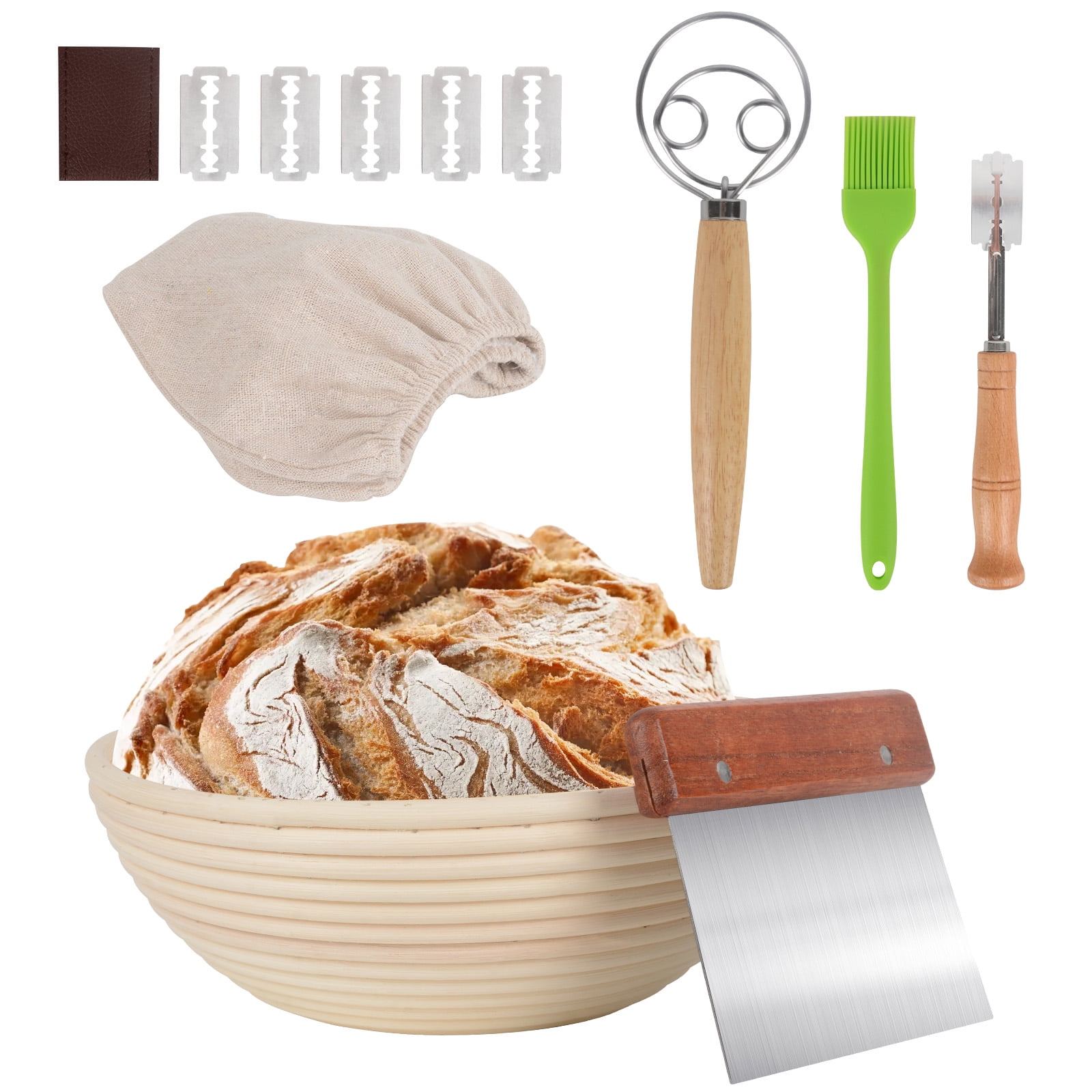 Ninonly Banneton Bread Proofing Basket Set, 9 Inch Sourdough Bread ...