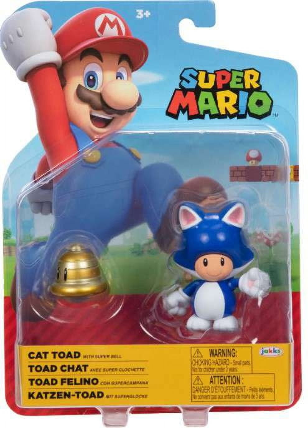 Nintendo 4" Action Figure Cat Toad with Bell Accessory for Child Ages 3 ...