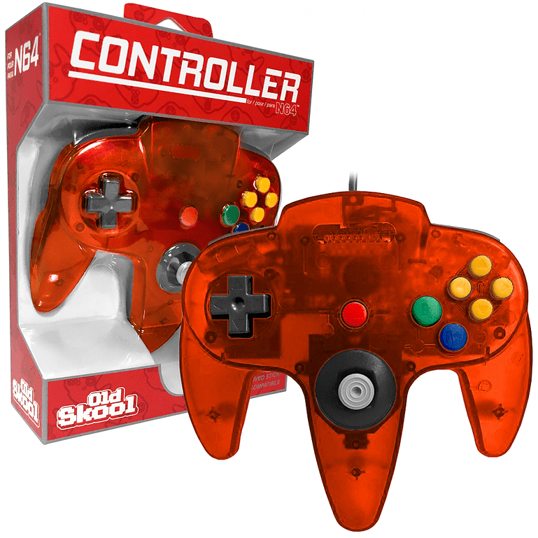 Old Skool Funtastic Fire Orange Wired Controller for Nintendo 64 N64 ...