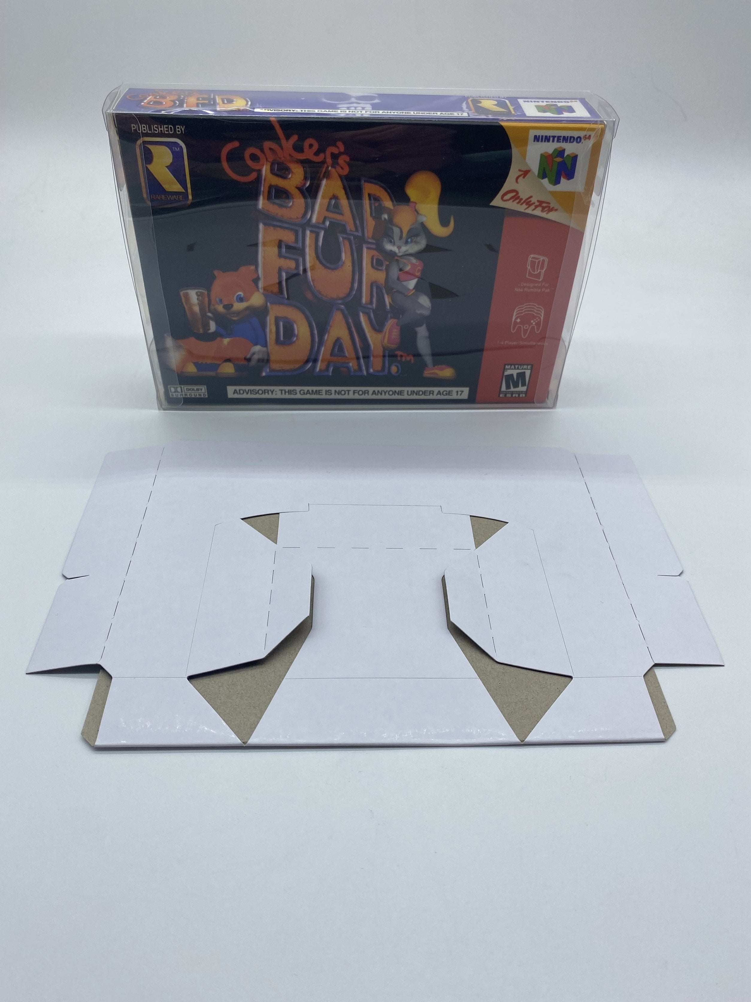 Nintendo 64 N64 Game Box Only Inserts Protector Custom CIB Conkers Bad ...