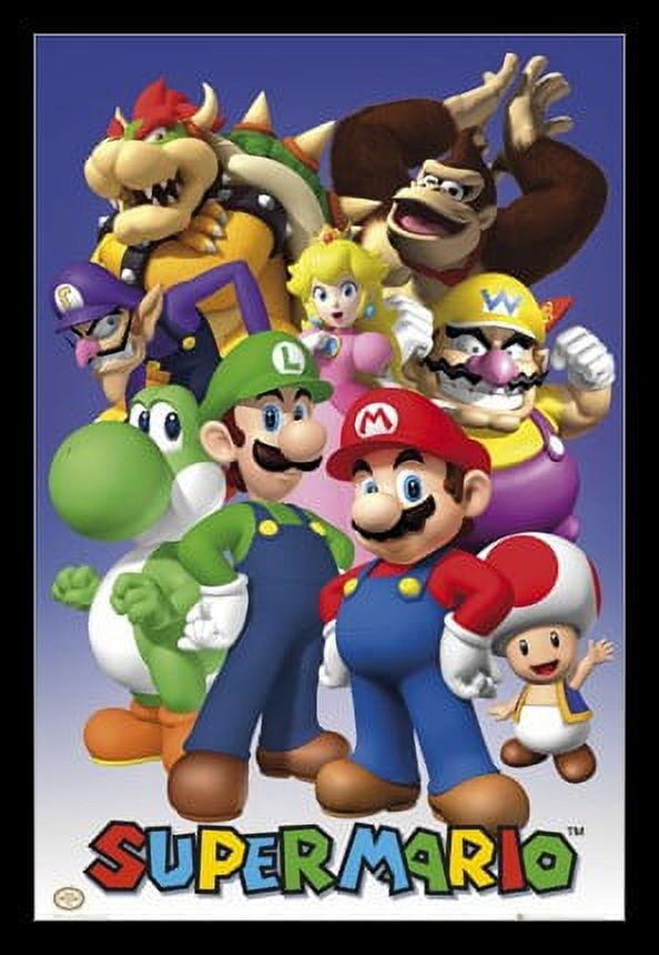 Nintendo All Stars Laminated & Framed Poster (24 x 36) - Walmart.com