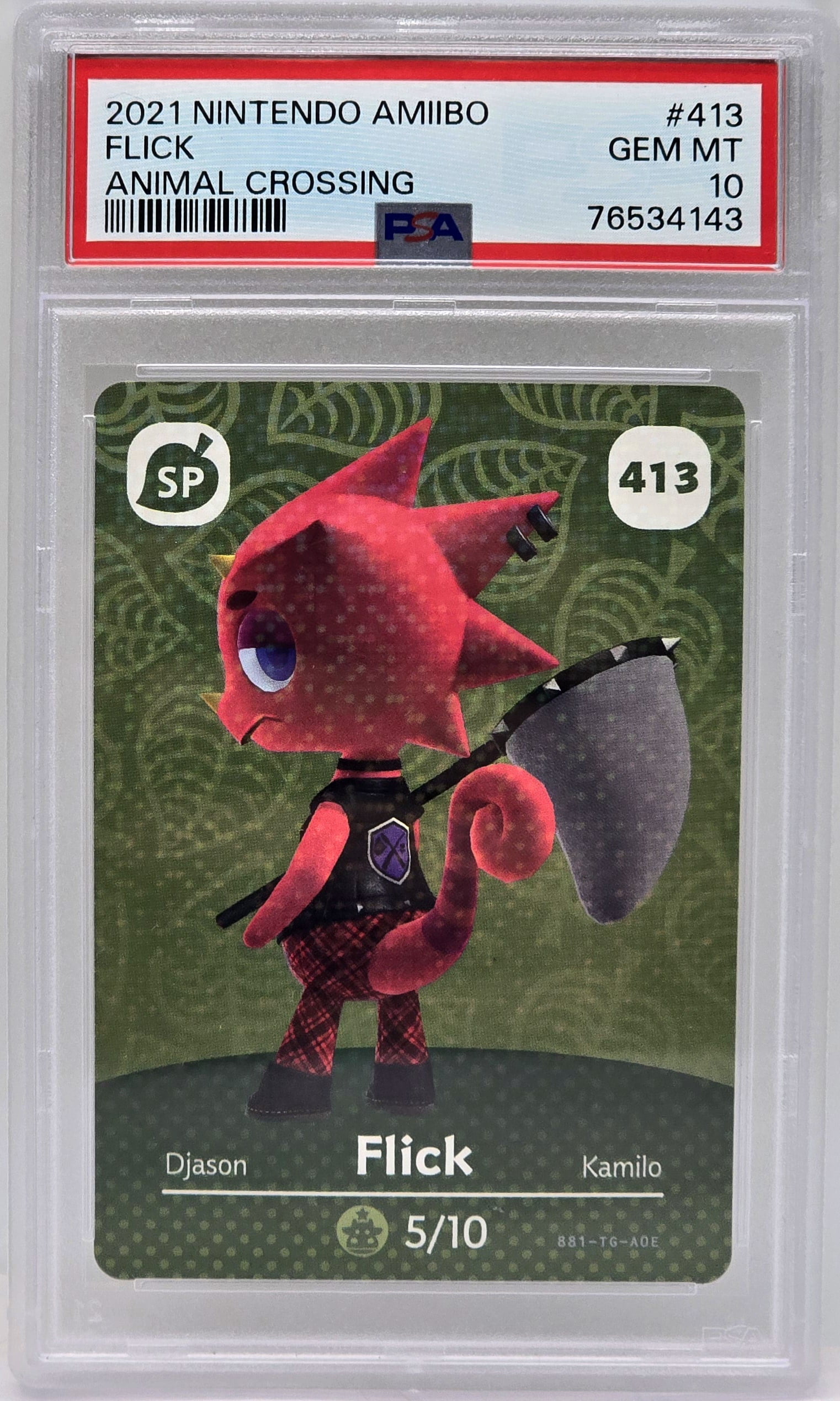 Pre-Owned Nintendo Animal Crossing Amiibo Card Flick 413 PSA Graded Gem Mint 10 - Walmart.com