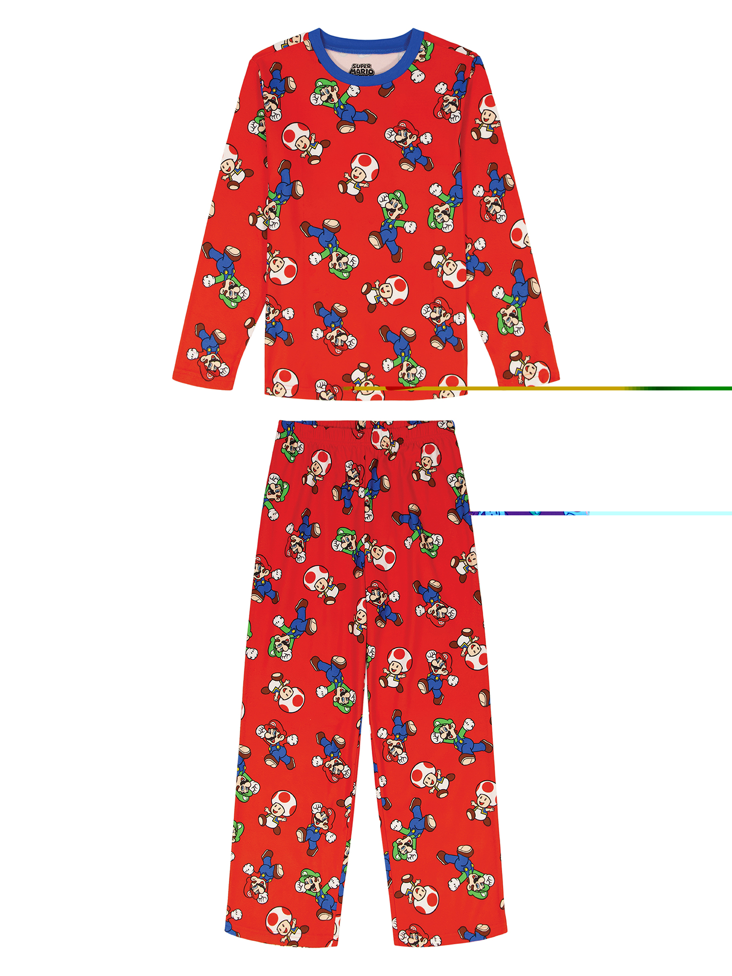 Nintendo Mario Boys Holiday Long Sleeve Top and Pants Pajama Set, 2 ...