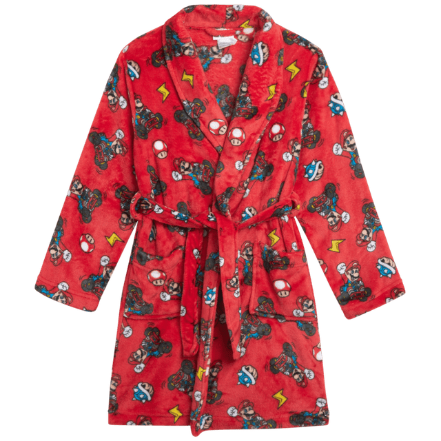 Nintendo Kids' Super Mario Fleece Bath Robe - Soft Sleepwear for Little ...