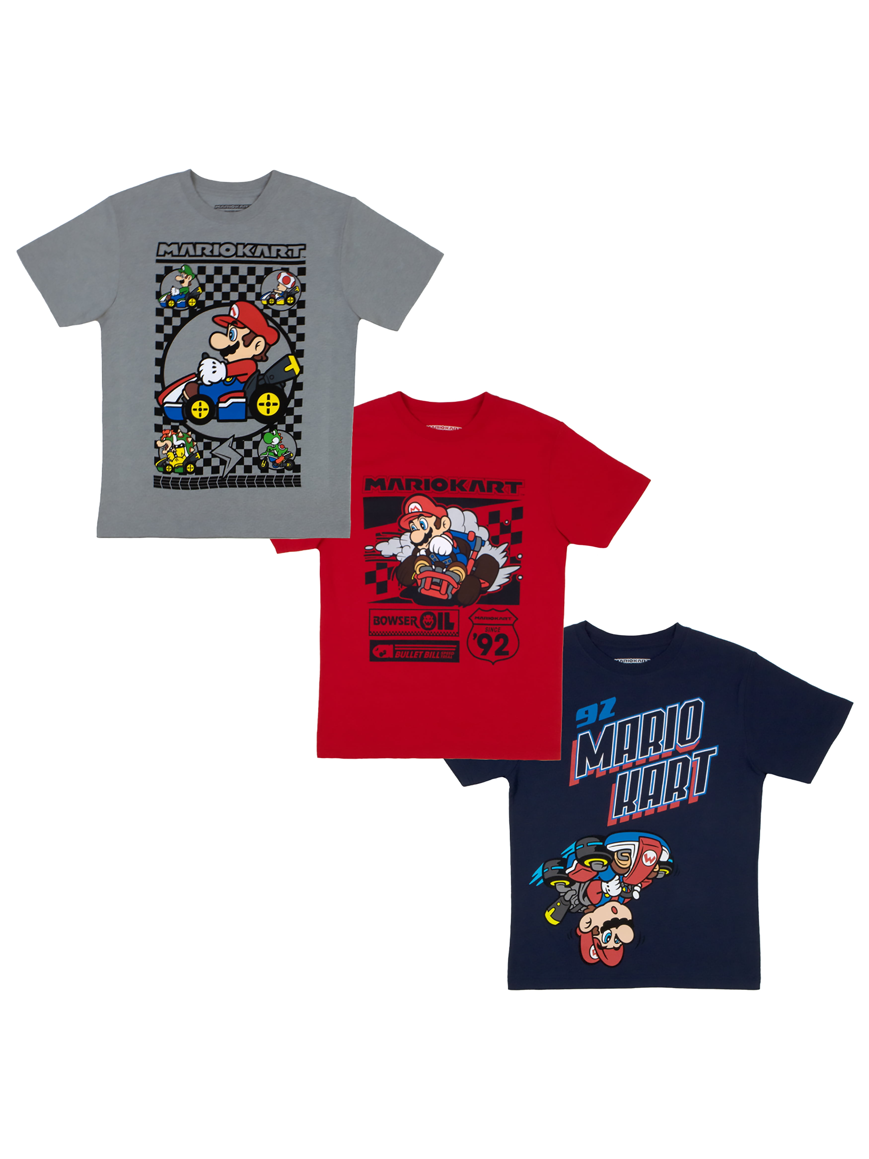 Nintendo Boys T-Shirt 3-Pack Bundle (Mario Kart, Size 10/12) - Walmart.com