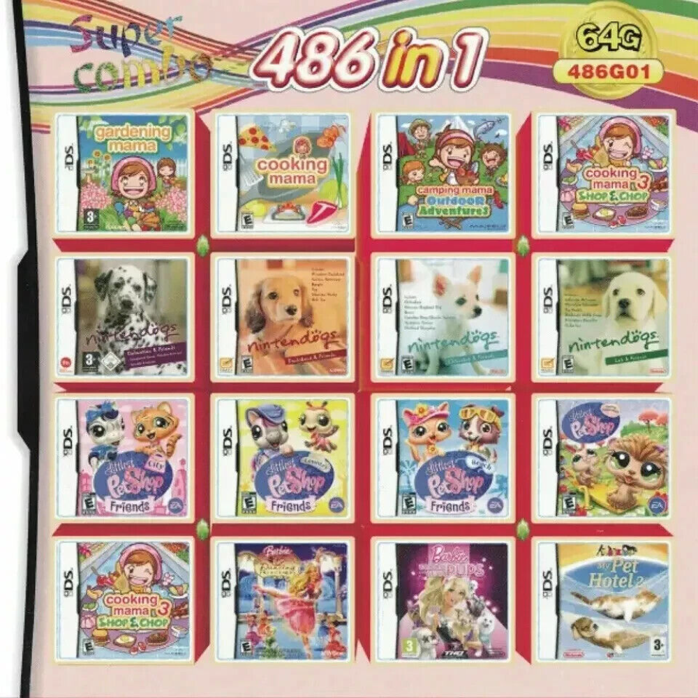 Nintendo DS 486 in 1 NDS 3DS 2DS Multibox Flash Cart Video Games New ...