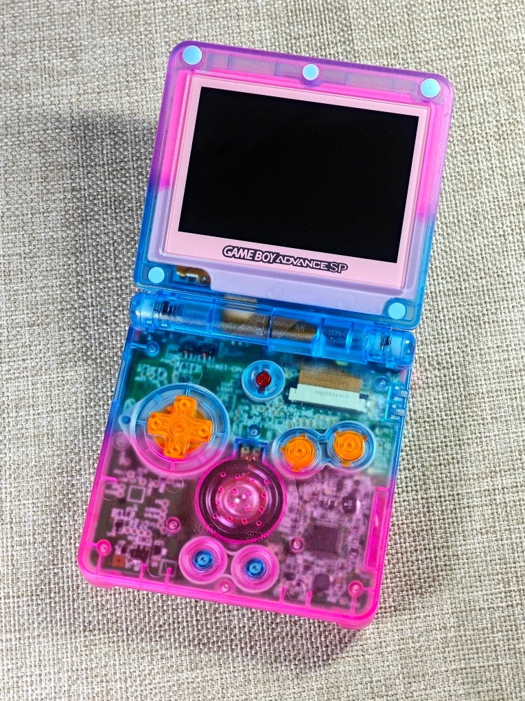 Nintendo Game Boy Advance SP Custom Console ~ Transparent Pink Blue ...