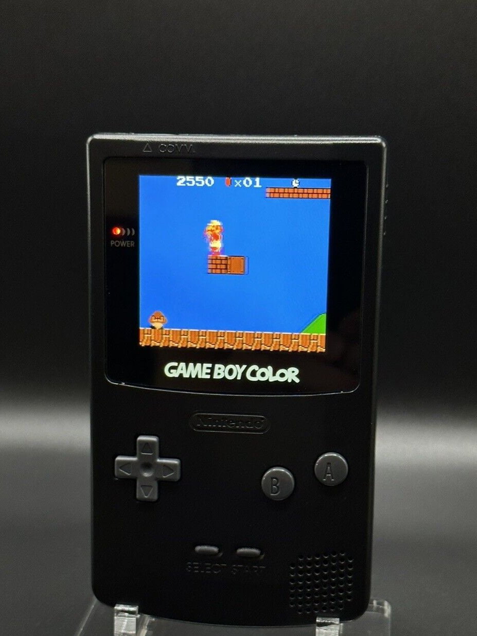 Nintendo Game Boy Color Black on Black Edition Custom Backlit Enhanced ...