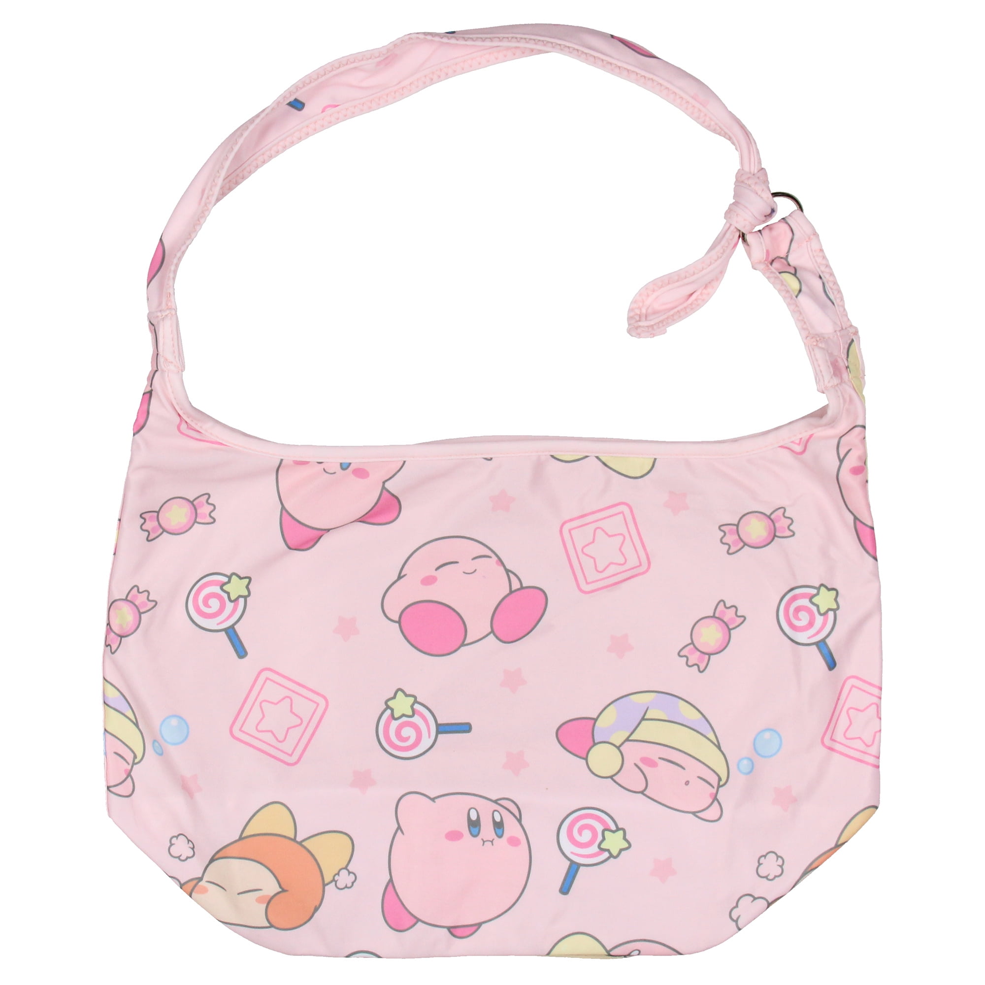 Kirby Pink Puffball Character And Snack Shoulder Crossbody Hobo Bag ...
