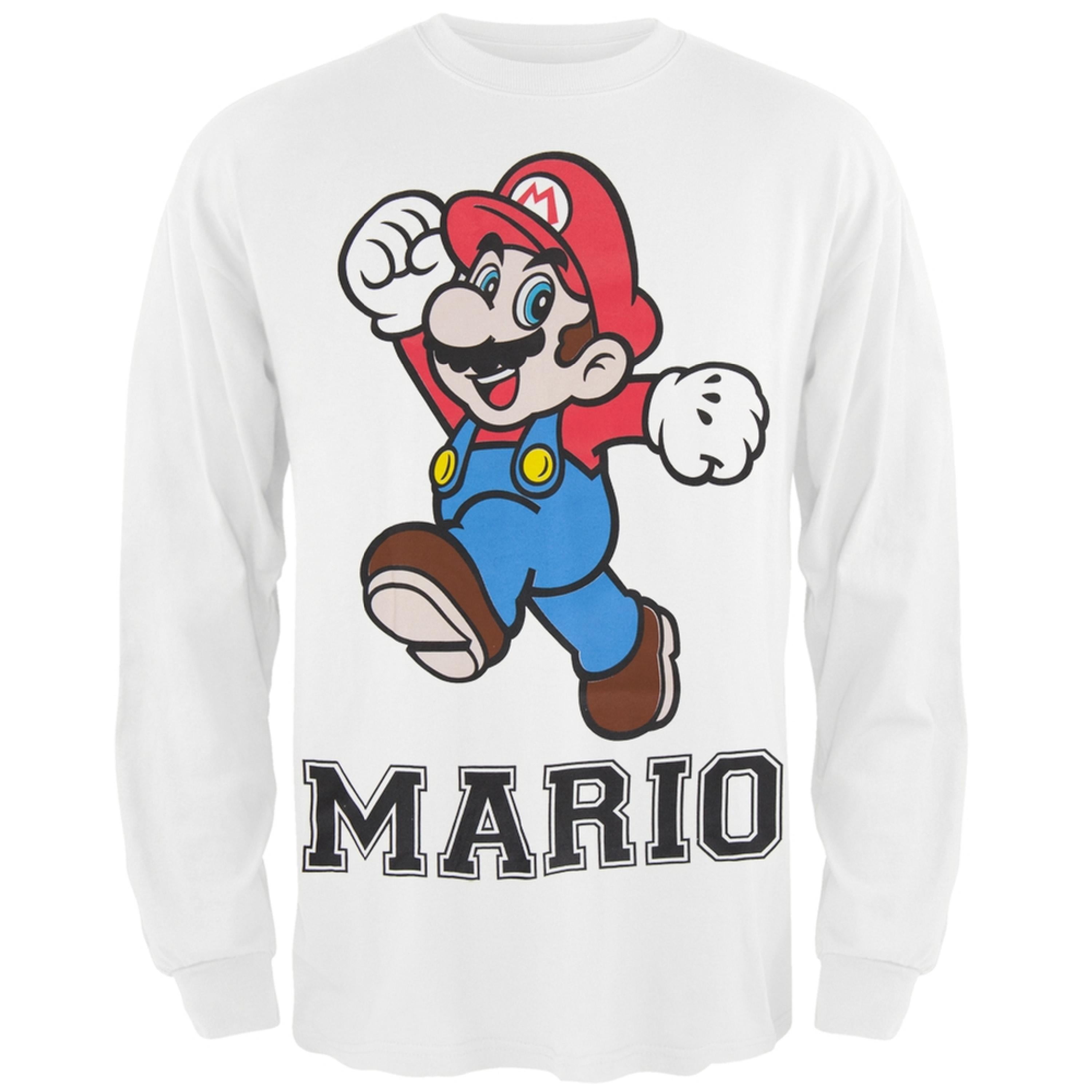 Nintendo - Mario Jumping Graphic Tee Long Sleeve T-Shirt - X-Large ...