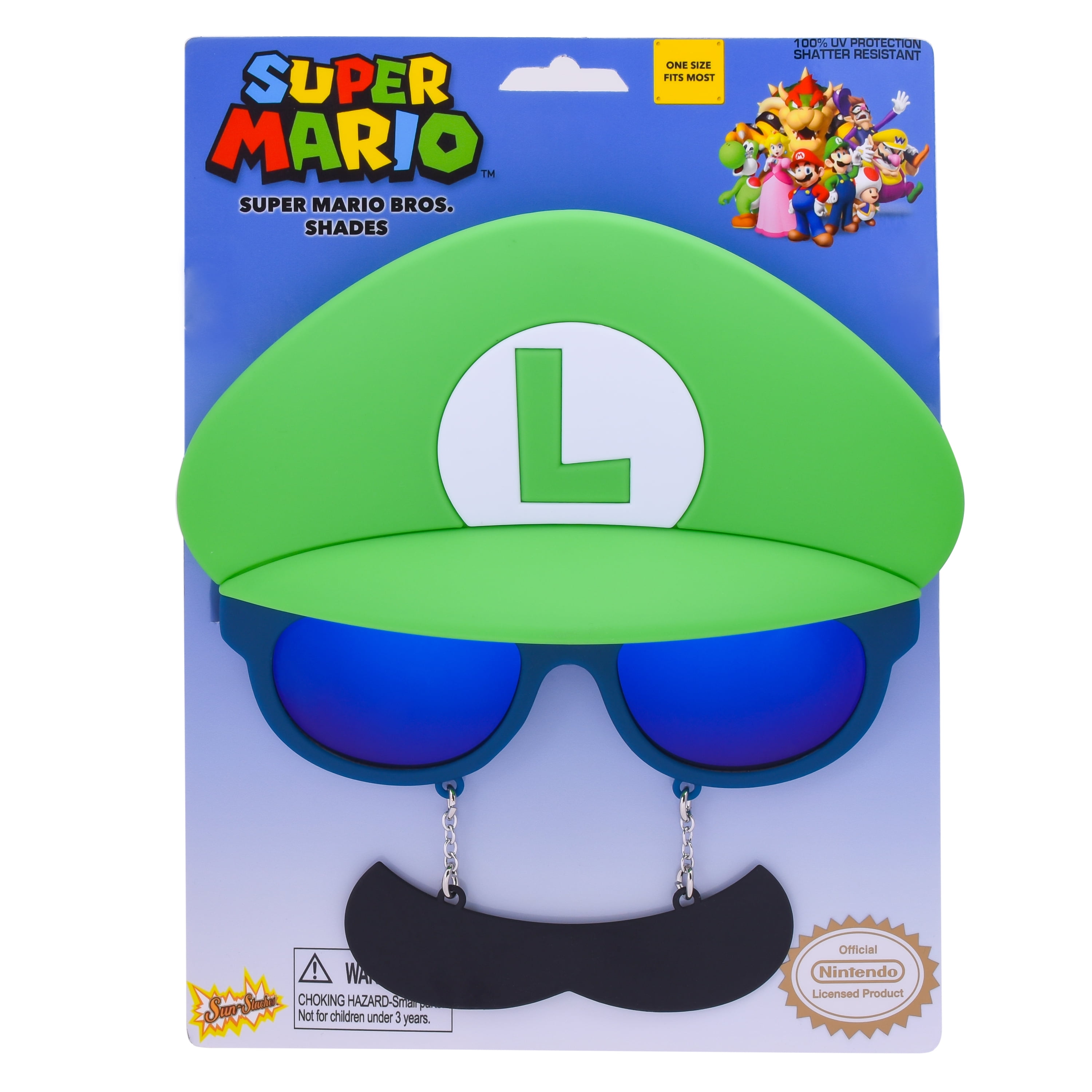 Nintendo Luigi Mustache Costume Sunglasses by Sun-Staches - Walmart.com