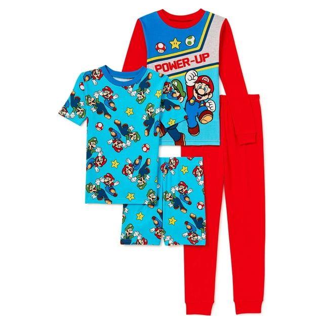 Nintendo Mario Boys Classic Short & Long Sleeve Tops, Pants, and Shorts ...