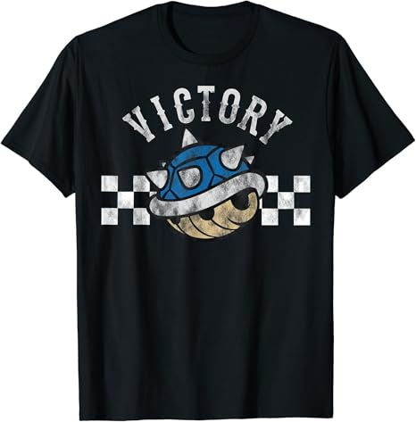 Nintendo Mario Kart Blue Shell Victory Finish Line T-Shirt - Walmart.com