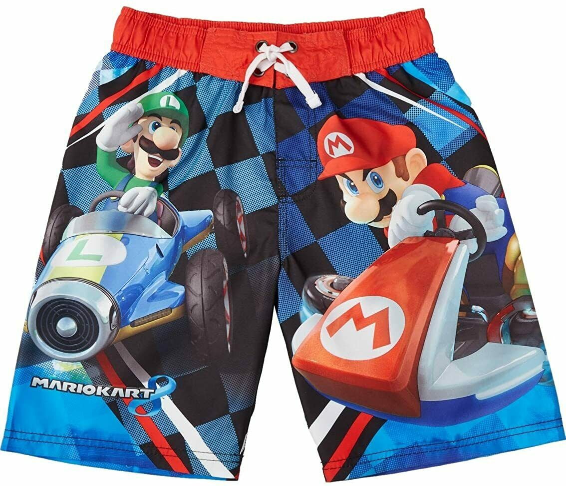 Nintendo Mario Kart Swim Trunks Shorts Boy Size 6/7 - Walmart.com