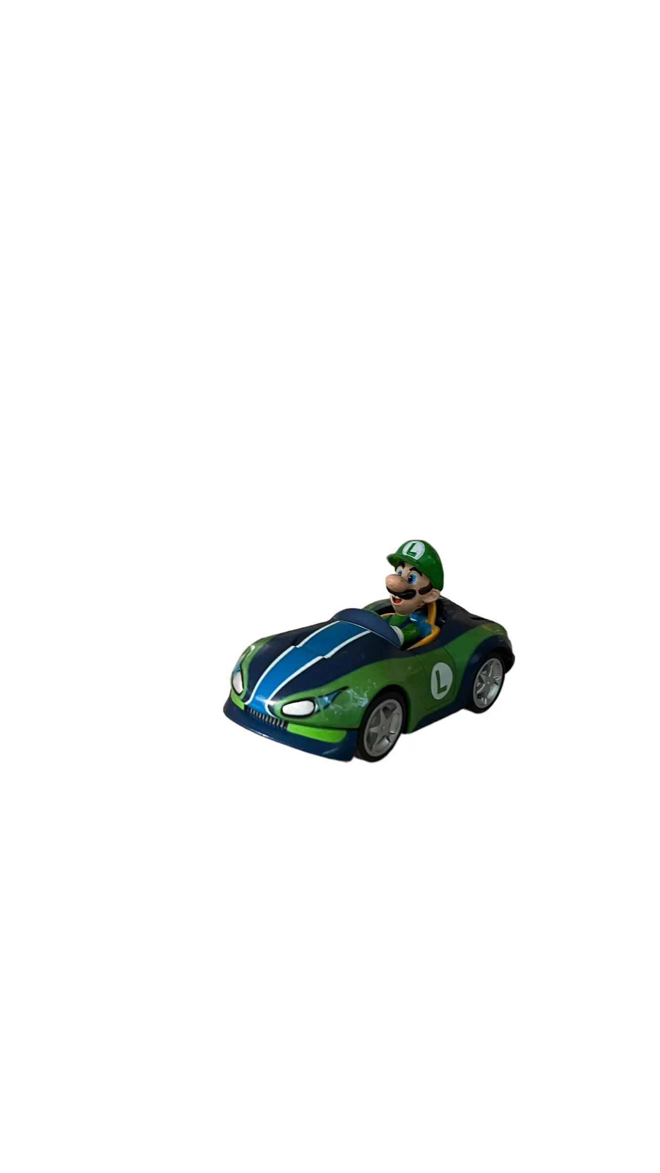 Nintendo Mario Kart Wii Pull Speed Luigi Rubber Tires 1:43 Approx 3 1/2 ...