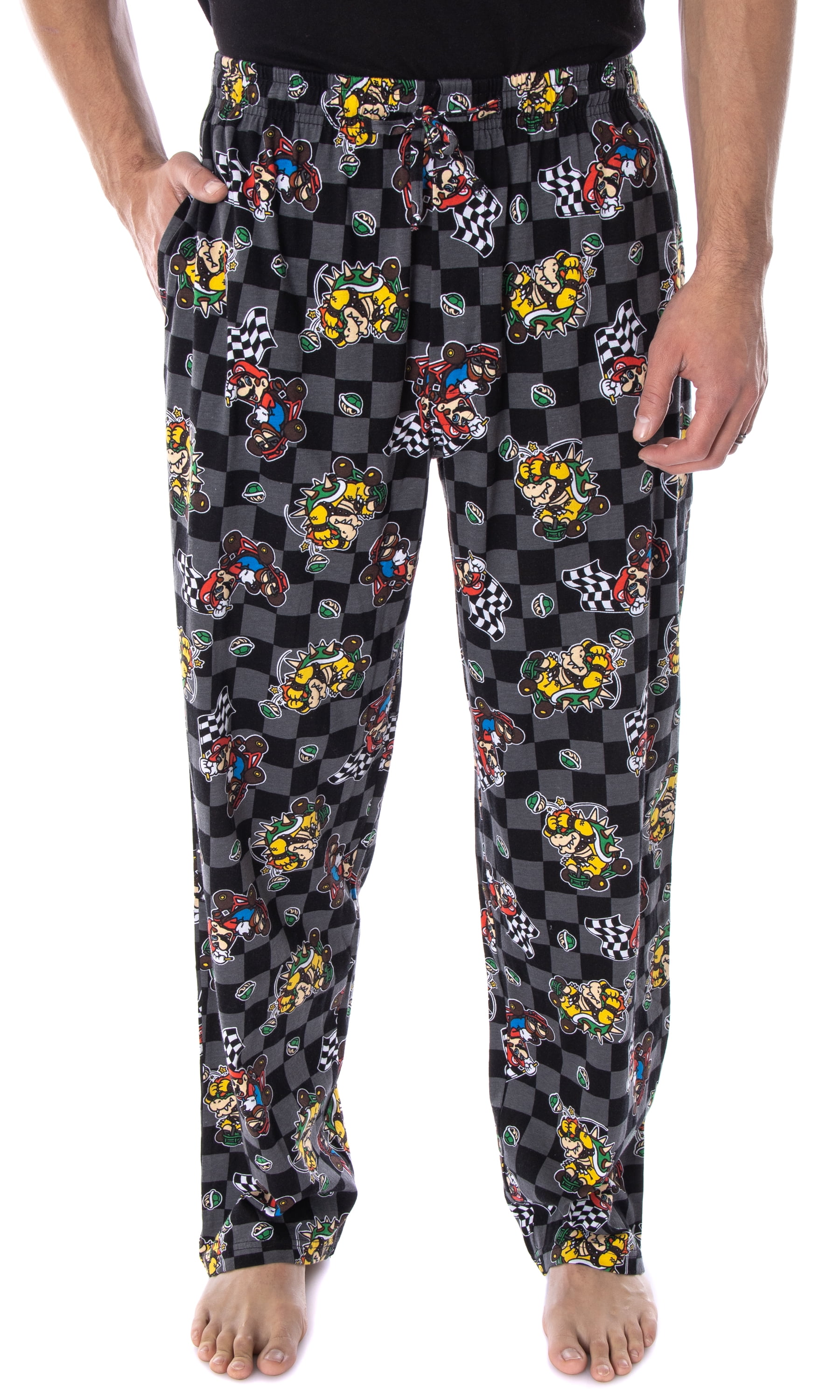 Nintendo Men's Mario Kart Checkered Flag Race Soft Touch Cotton Pajama ...