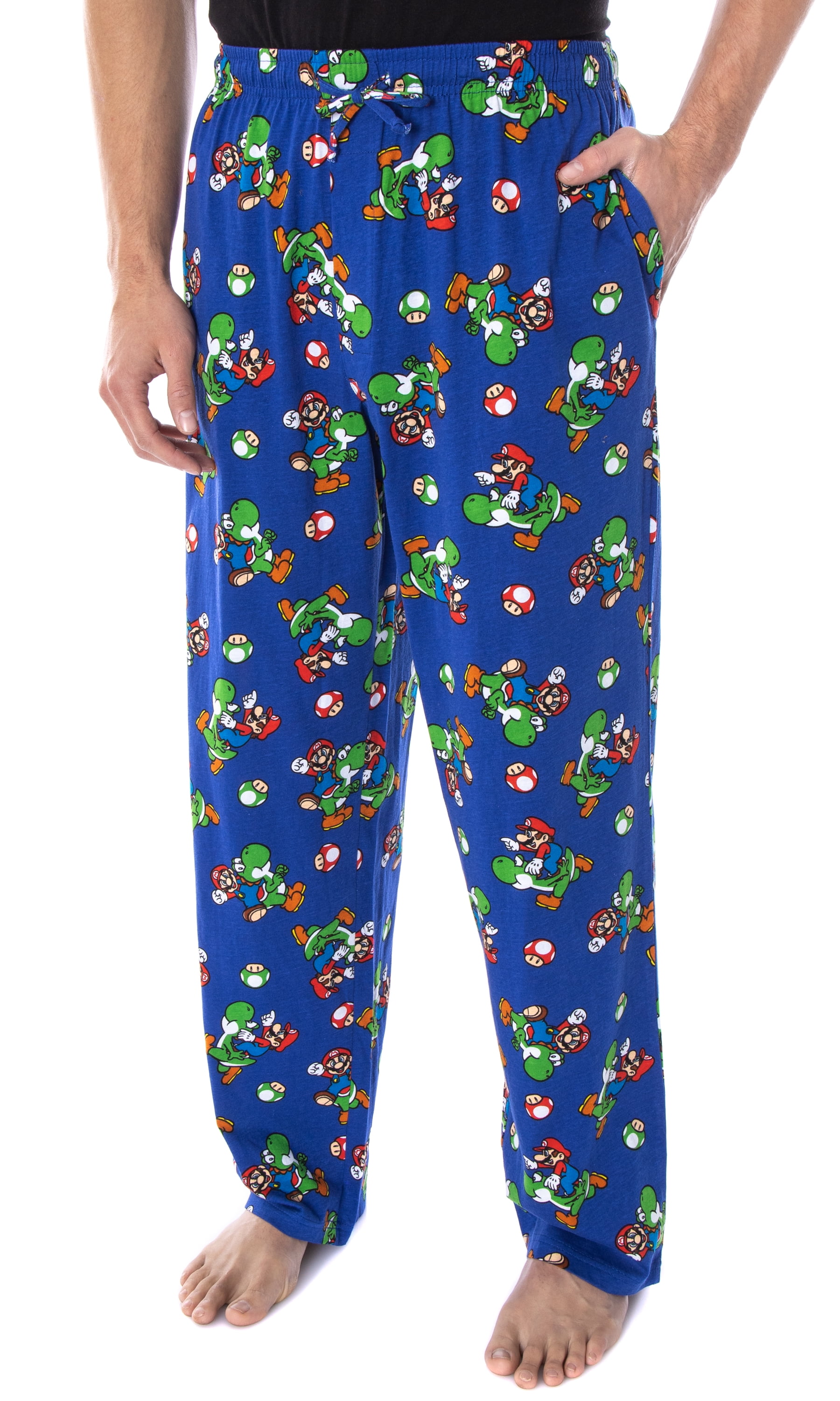 Nintendo Men's Mario and Yoshi Power Up Soft Touch Cotton Pajama Pants ...