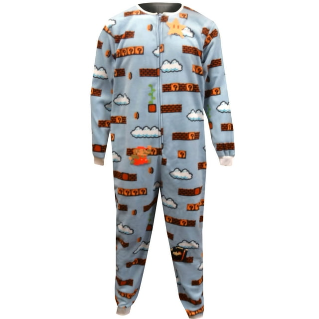 Nintendo Men's Super Mario Brothers Video Gamer Union Suit Sleeper ...