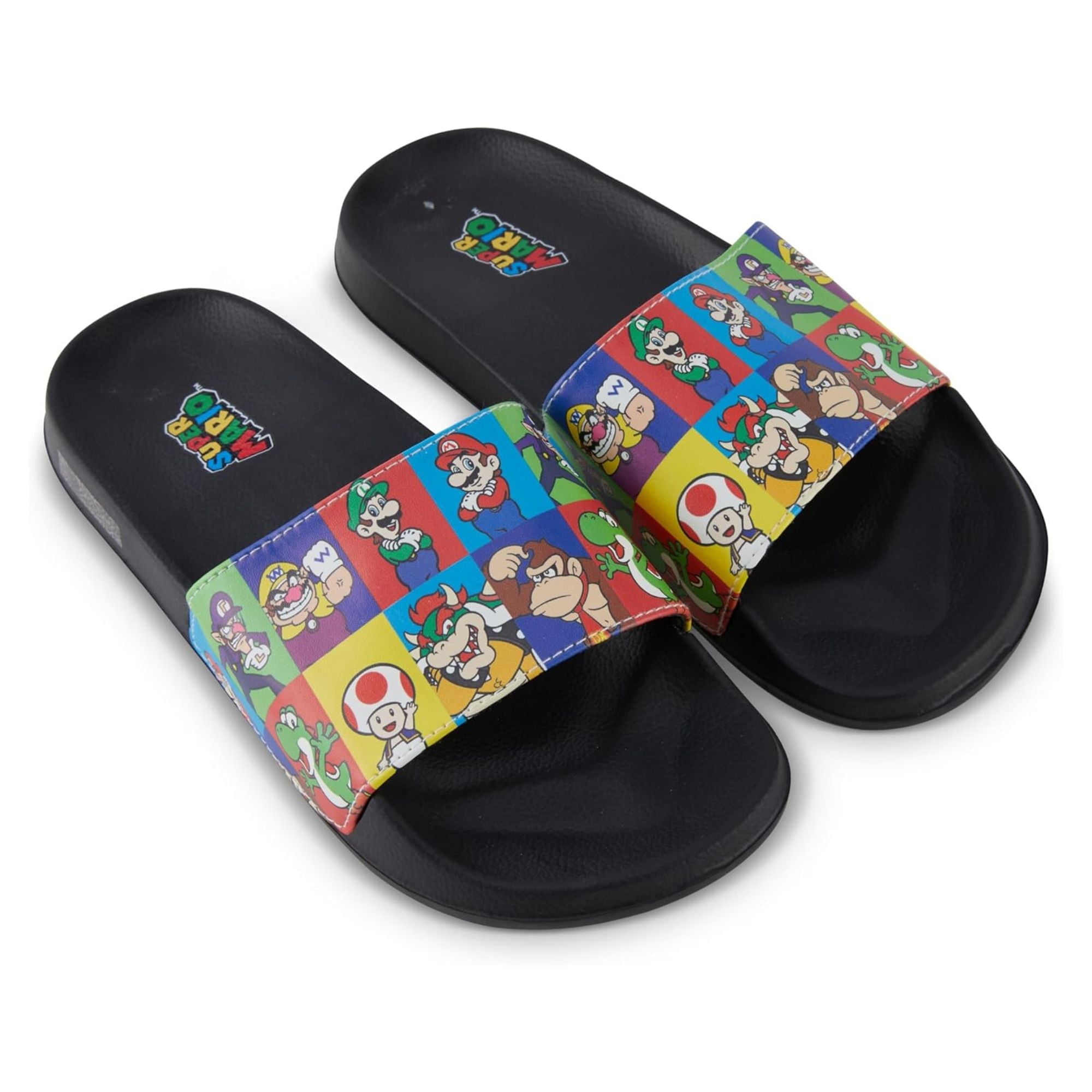 Nintendo Men's Super Mario Slide, Printed Mario and Luigi Slip-on ...