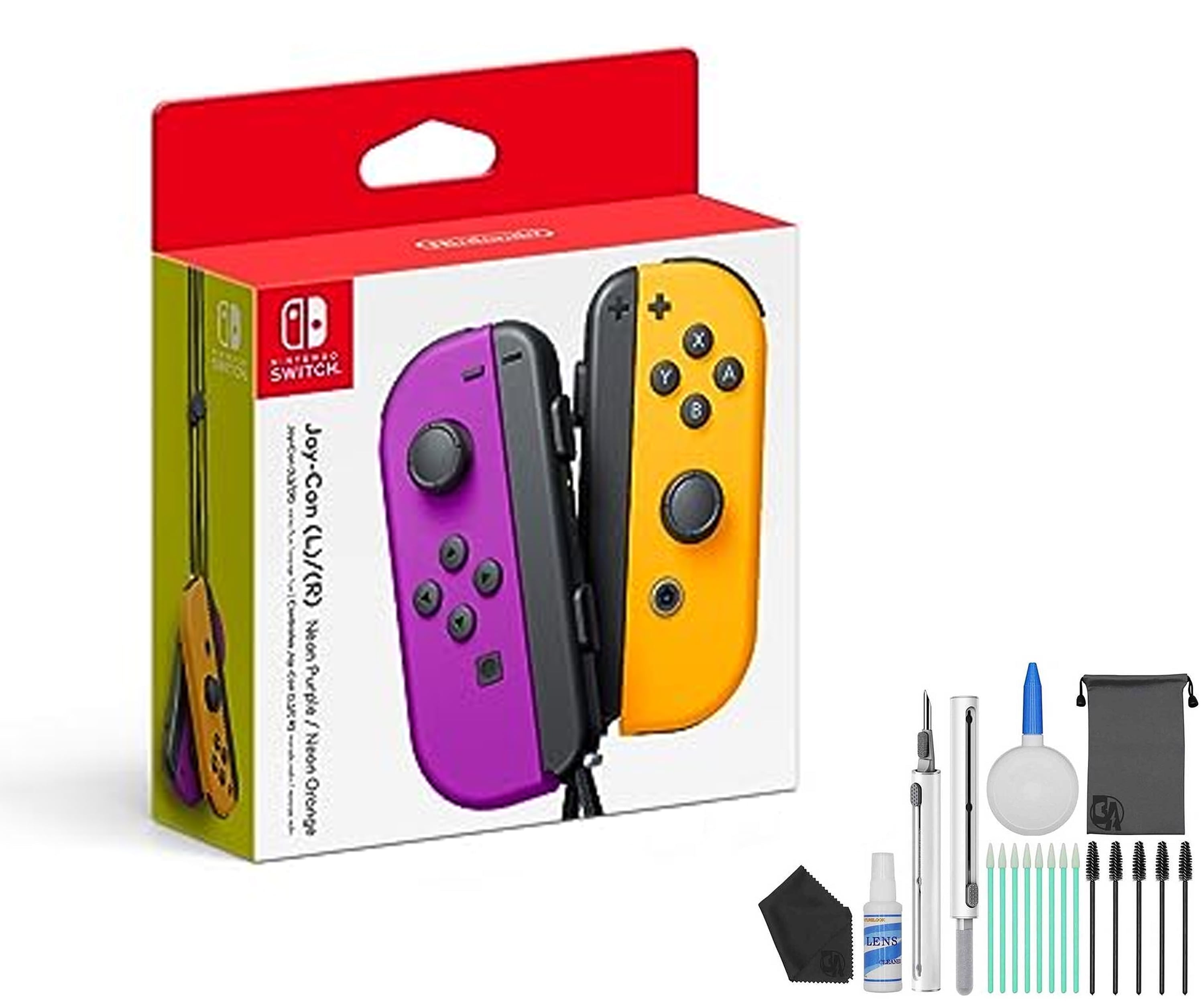 Nintendo Neon Purple/ Neon Orange Joy-Con (L-R) - Switch with BOLT ...