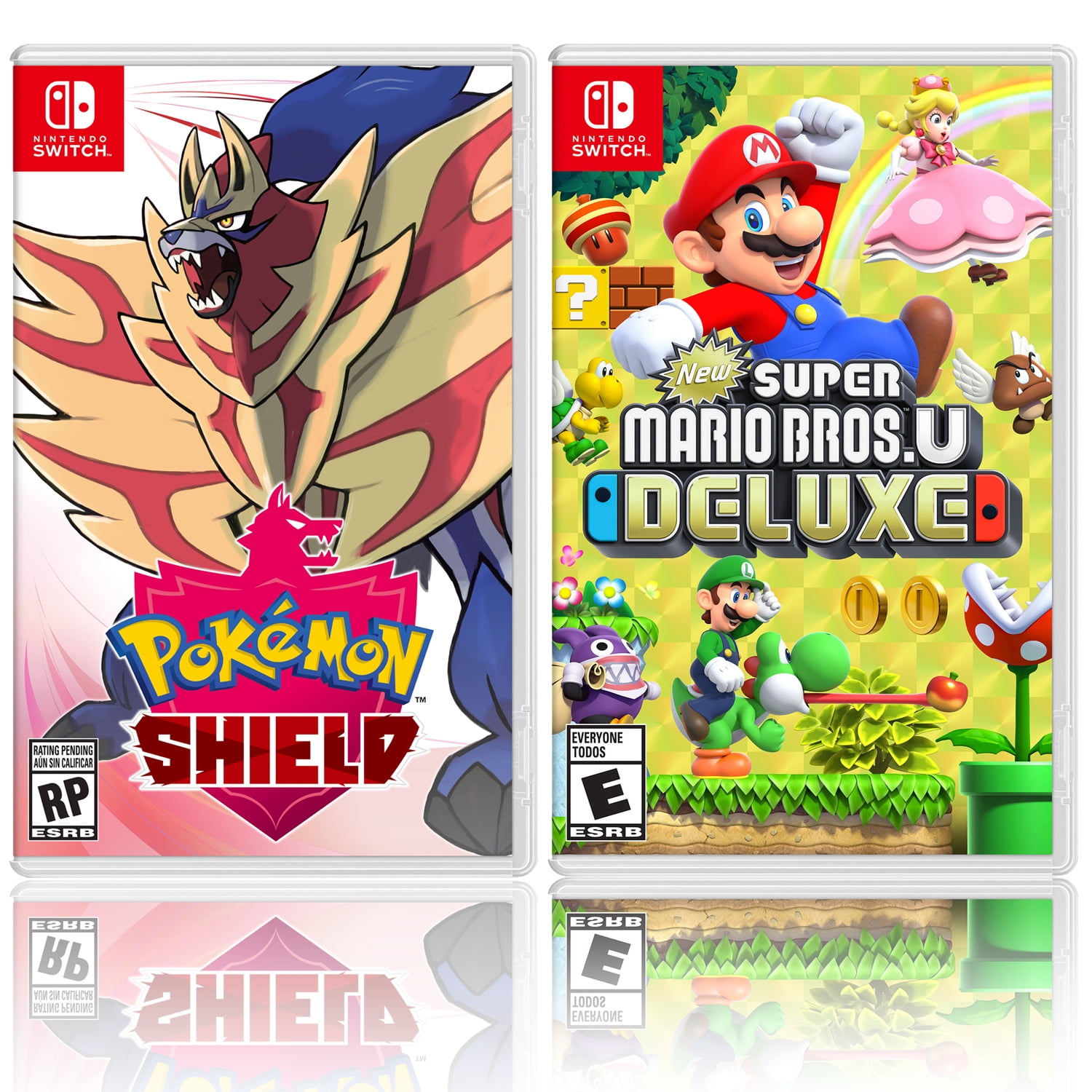 Nintendo Pokemon Shield Bundle with New Super Mario Bros. U Deluxe ...