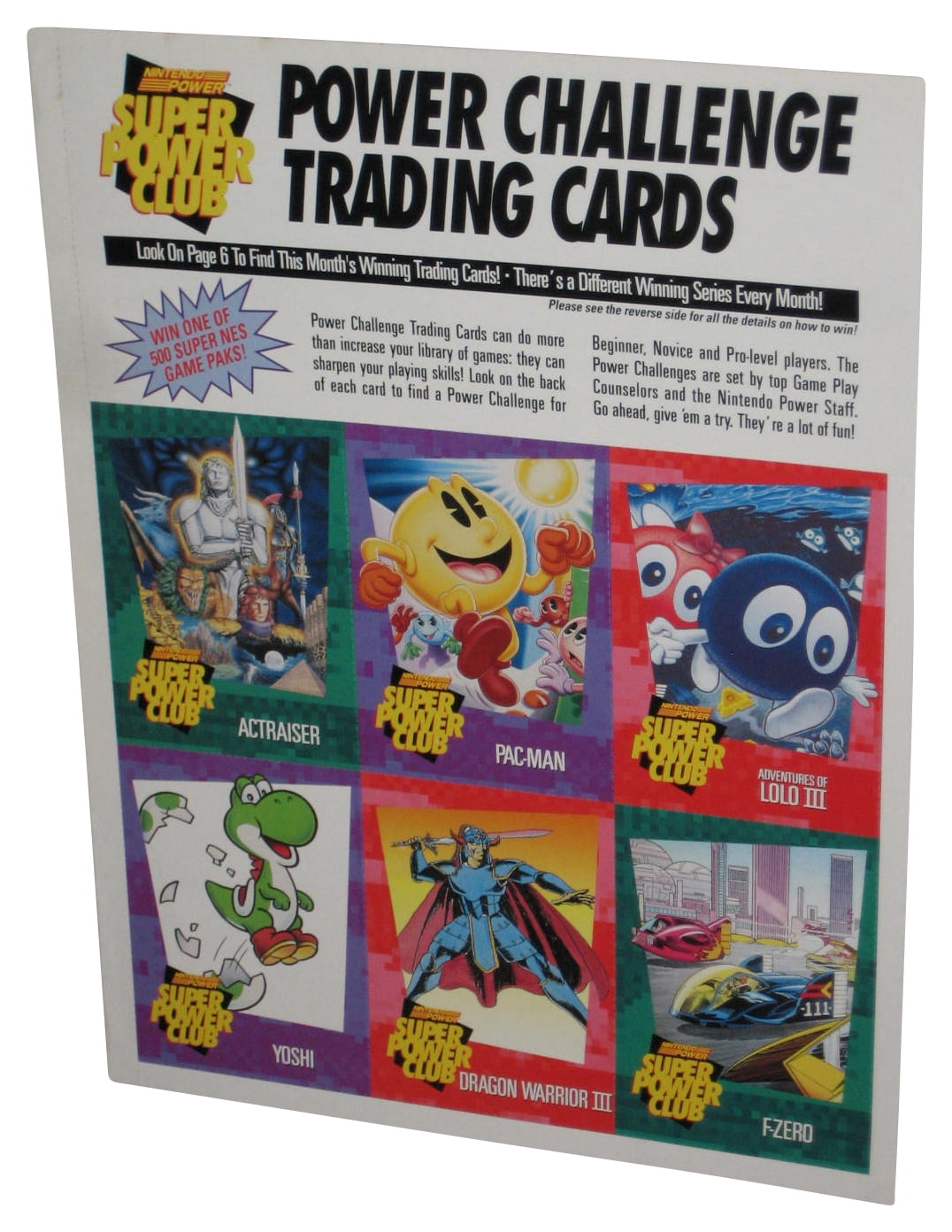 Collectible Nintendo Power Challenger Trading Cards Sheet - (Actraiser ...