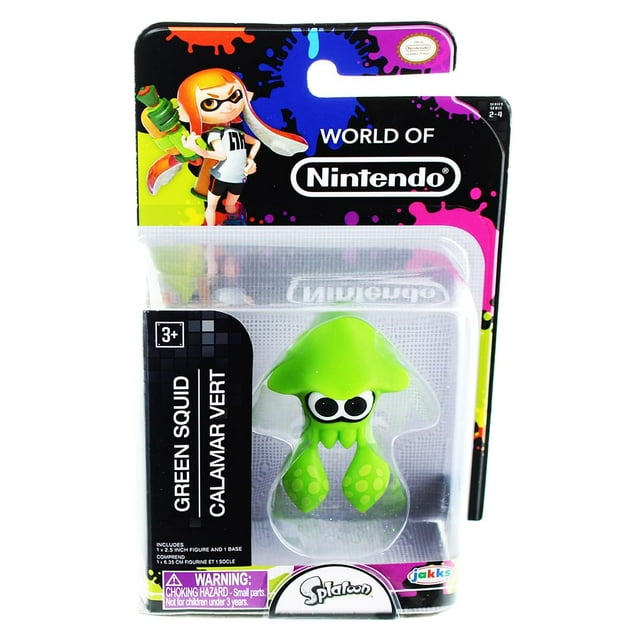 Nintendo Splatoon Green Squid Poseable Mini Action Figure, 25 ...