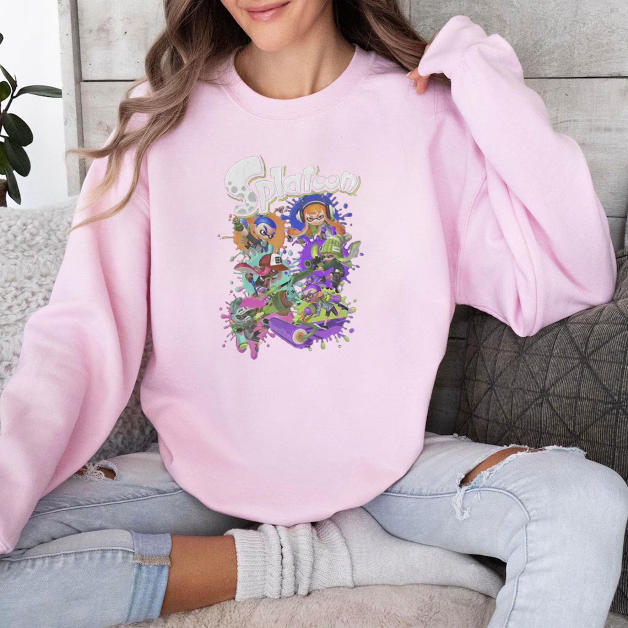 Nintendo Splatoon Ink Splatter Sweat Shirt - Walmart.com
