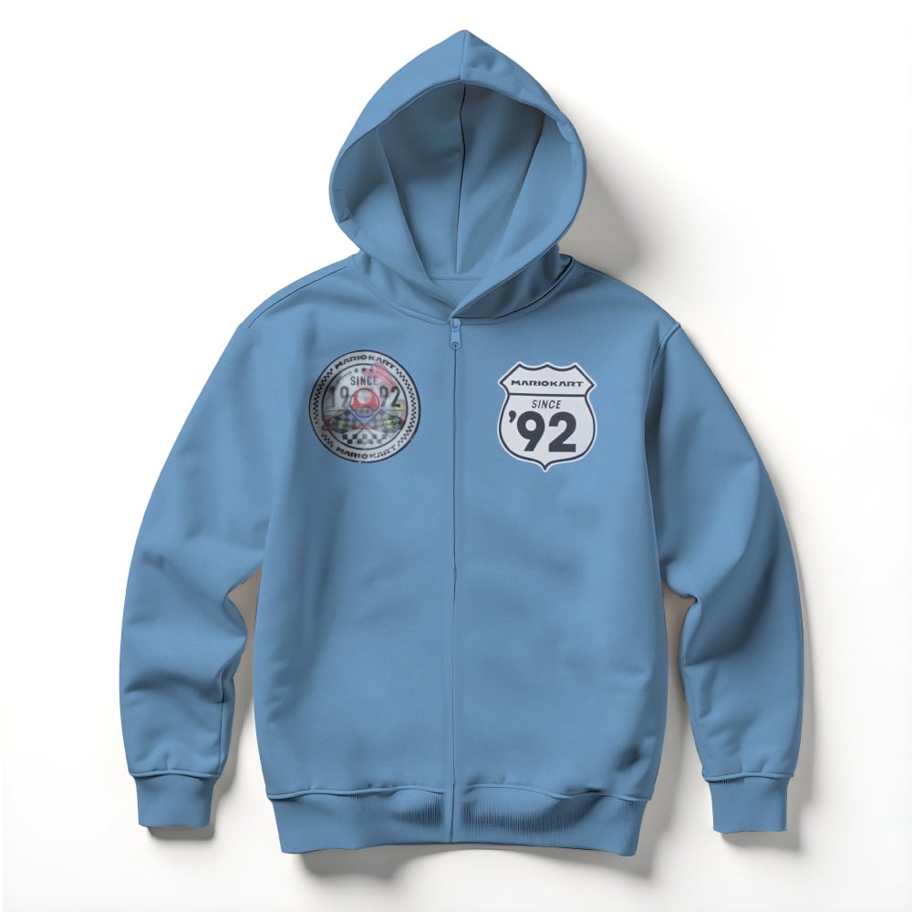 Nintendo Super Brothers Boy's Hoodie - Mario Kart Zip-Up Hooded ...