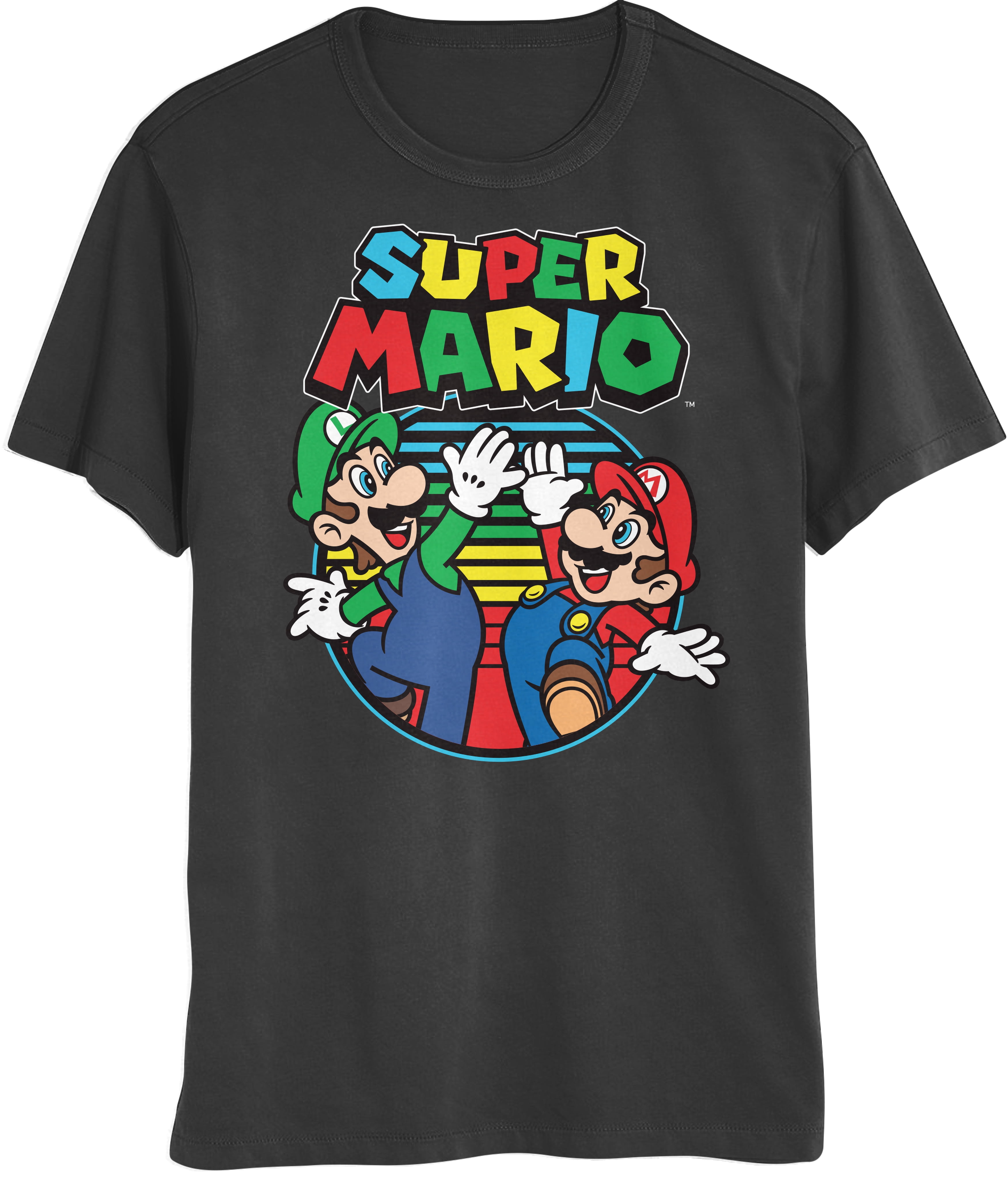 Nintendo Super Mario And Luigi Circle Logo Mens and Womens Short Sleeve ...