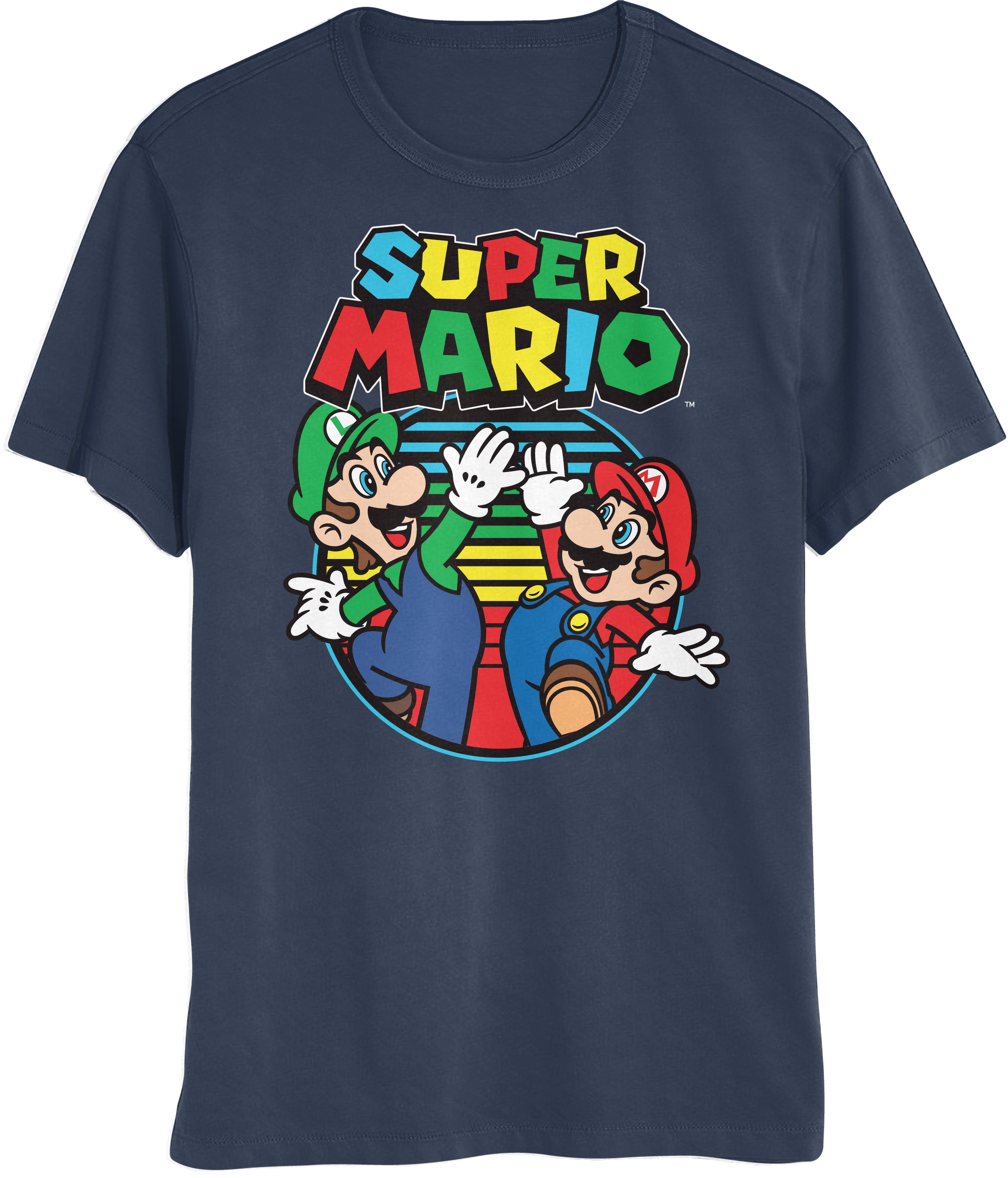 Nintendo Super Mario And Luigi Circle Logo Mens and Womens Short Sleeve ...