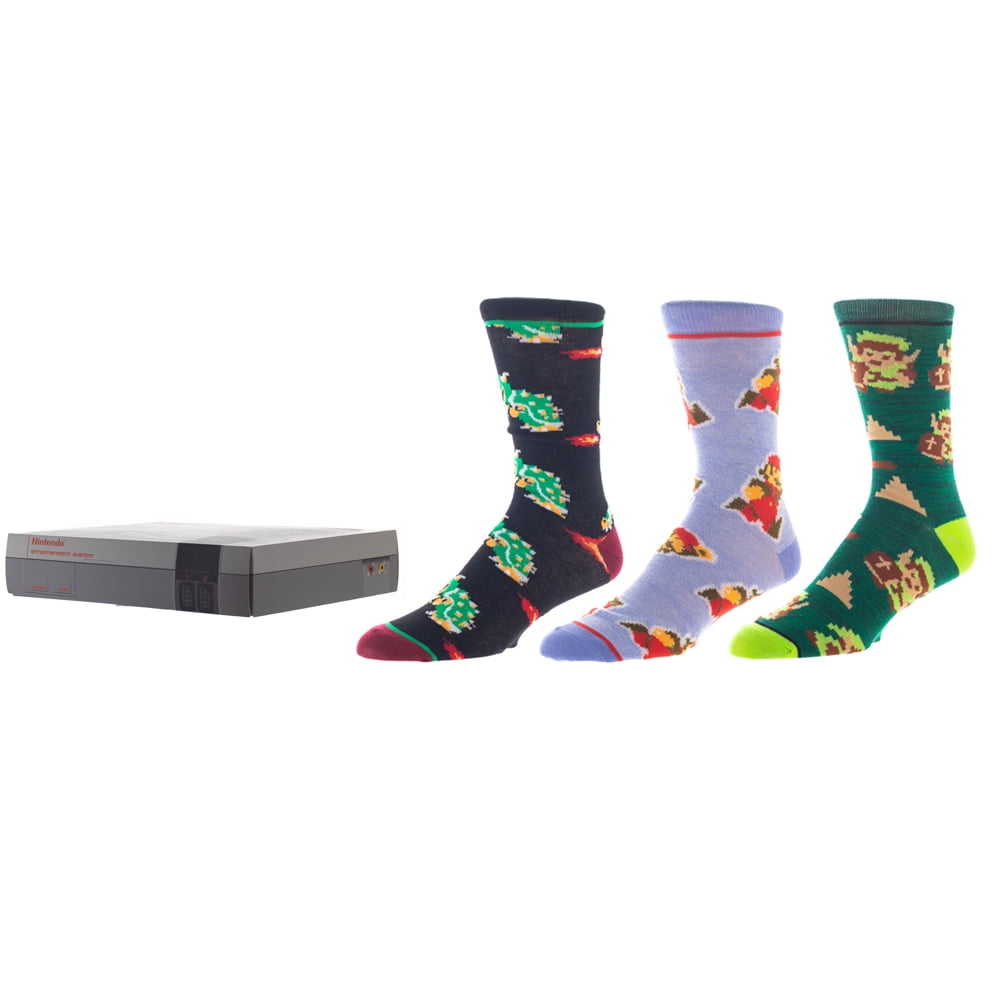 Nintendo Super Mario And Zelda 3 Pair Casual Sock Combo - Walmart.com
