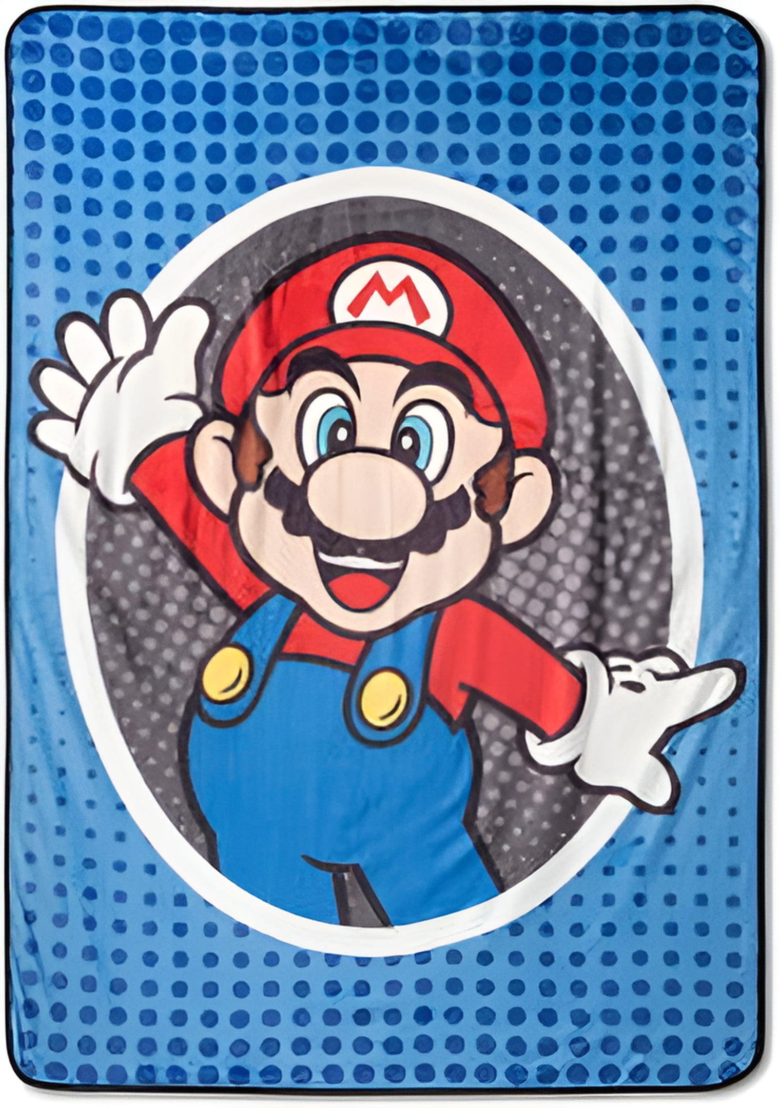 Nintendo Super Mario Mr Mustache Plush Fleece Oversize Blanket for Kids ...