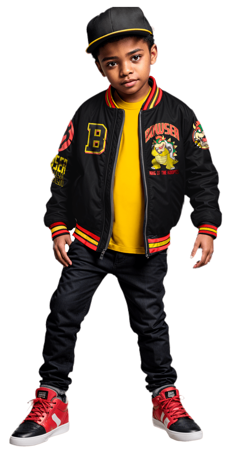 Free Shipping! Nintendo Super Mario Bomber Jacket Bowser Foot Ball ...