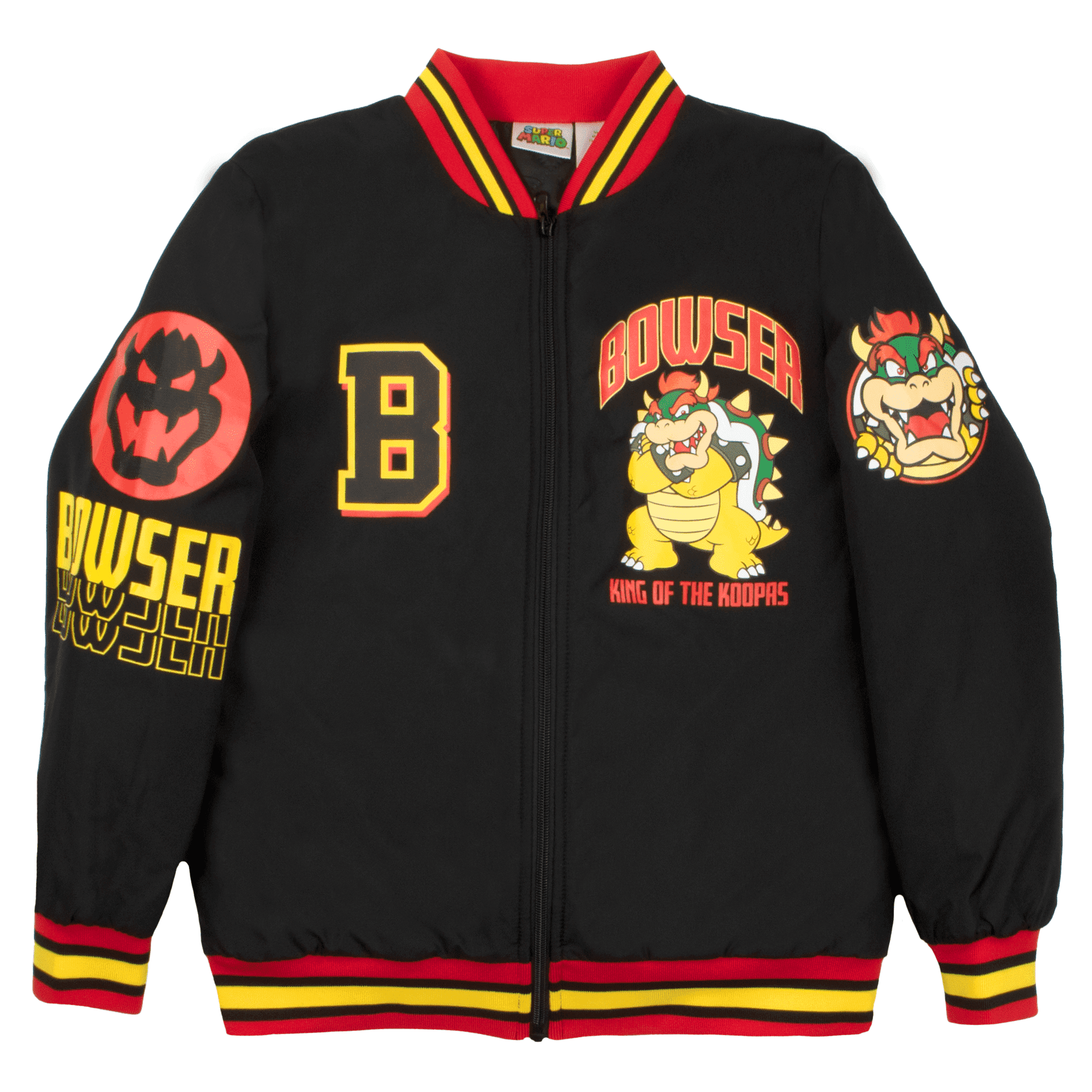 Nintendo Super Mario Bros Kids Bomber Jacket, Bowser Football Jersey ...