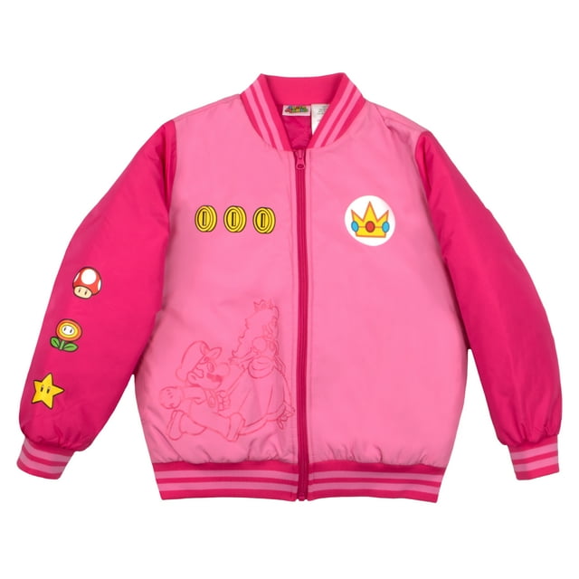 Nintendo Super Mario Bros Kids Bomber Jacket, Sizes 4-16 - Walmart.com