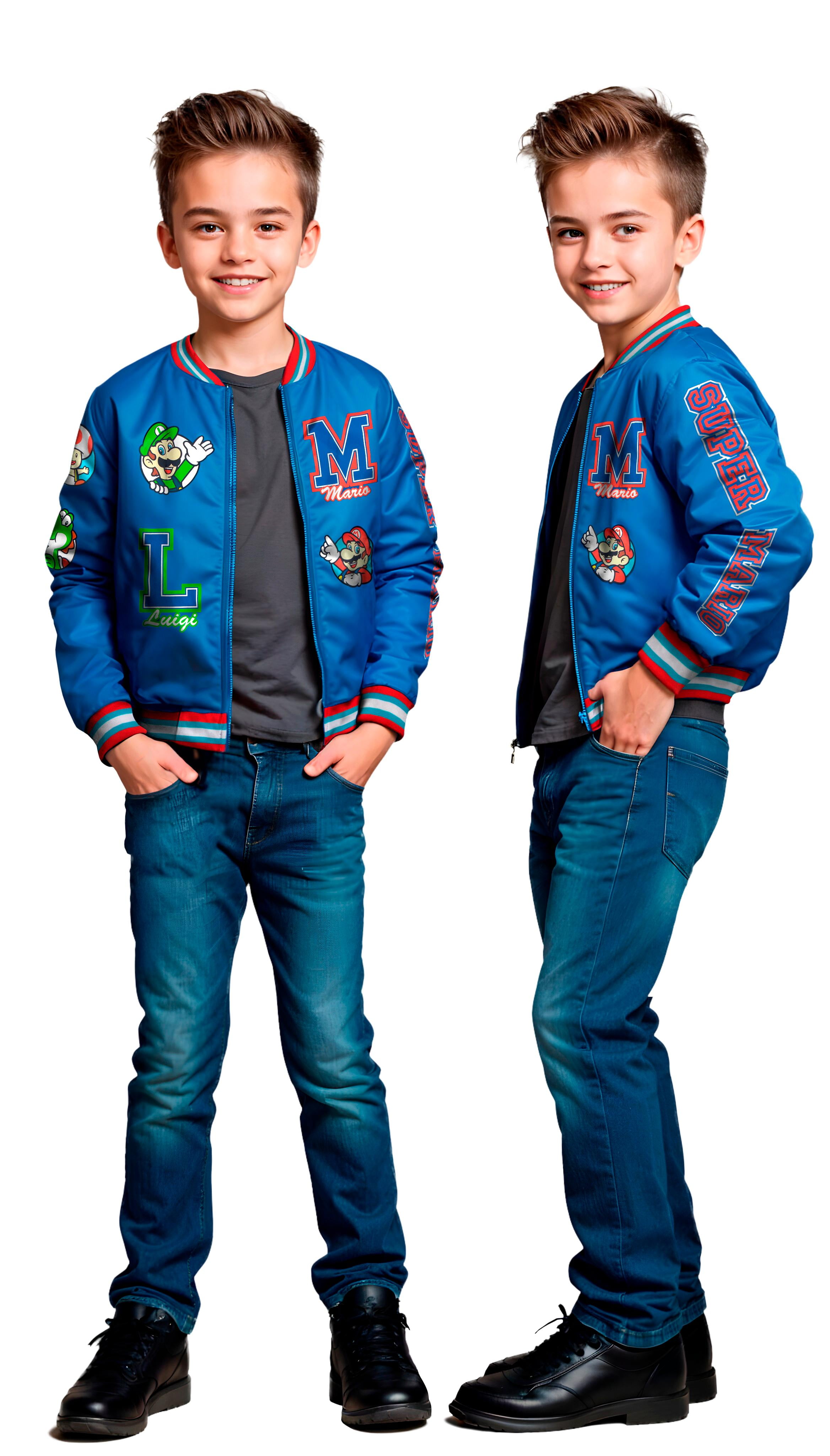 Nintendo Super Mario Bros Kids Bomber Jacket, Sizes 4-16 - Walmart.com