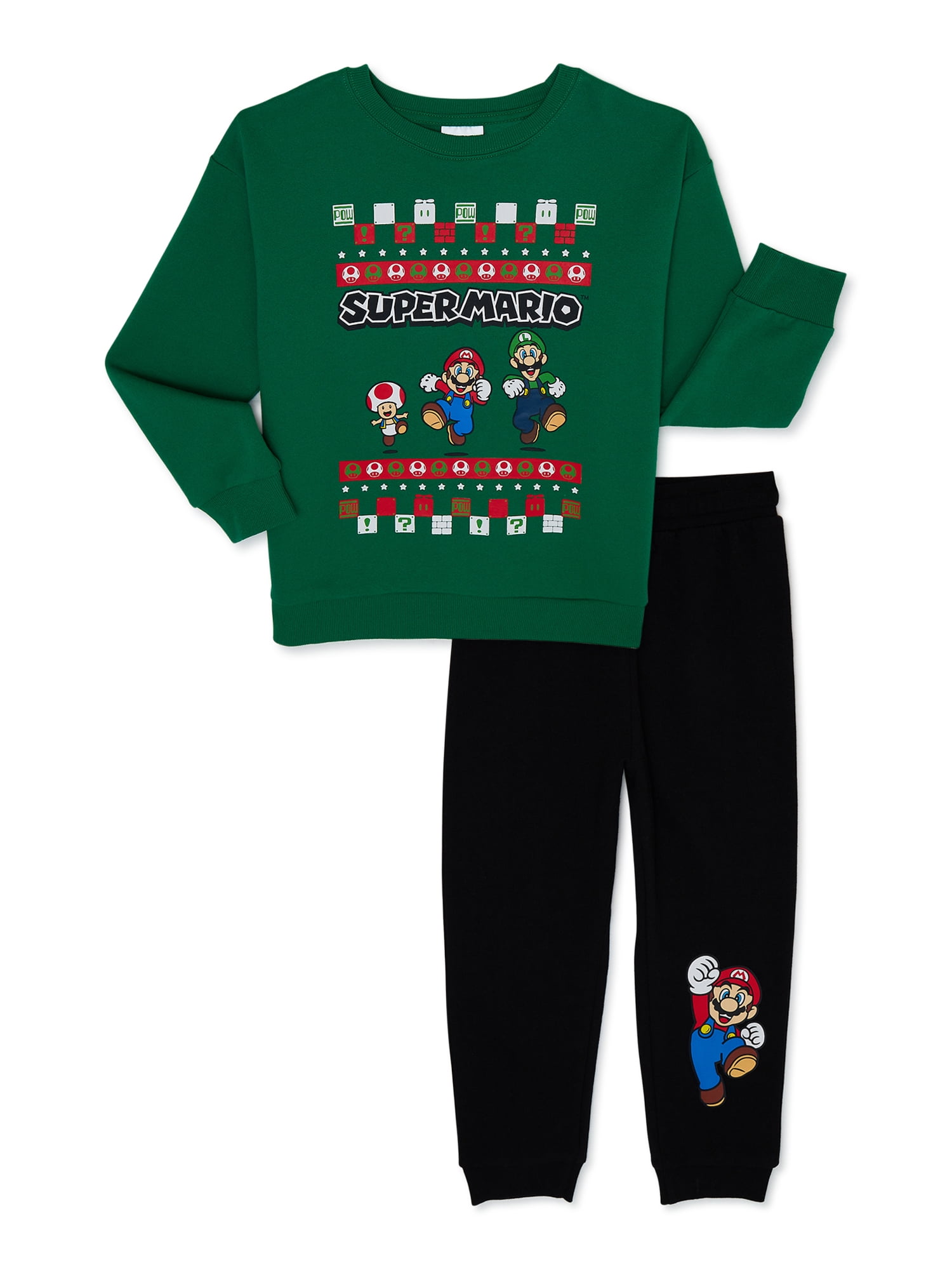 Nintendo Super Mario Christmas Crewneck Sweatshirt - Walmart.com
