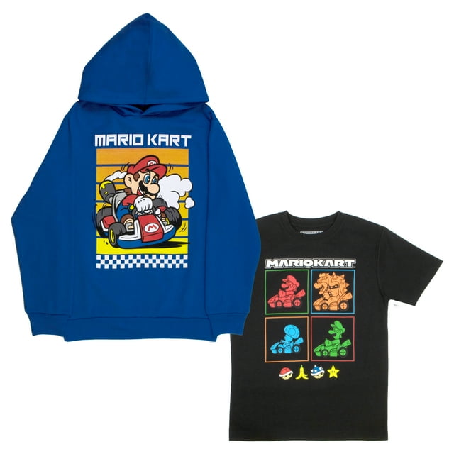 Nintendo Super Mario Boys, Hoodie, and T-Shirt, 2-pack Clothes Set ...