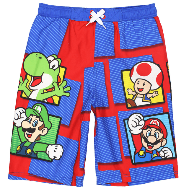 Nintendo Super Mario Boys Swim Trunks, UPF50 Sun Protection, Quick Dry ...