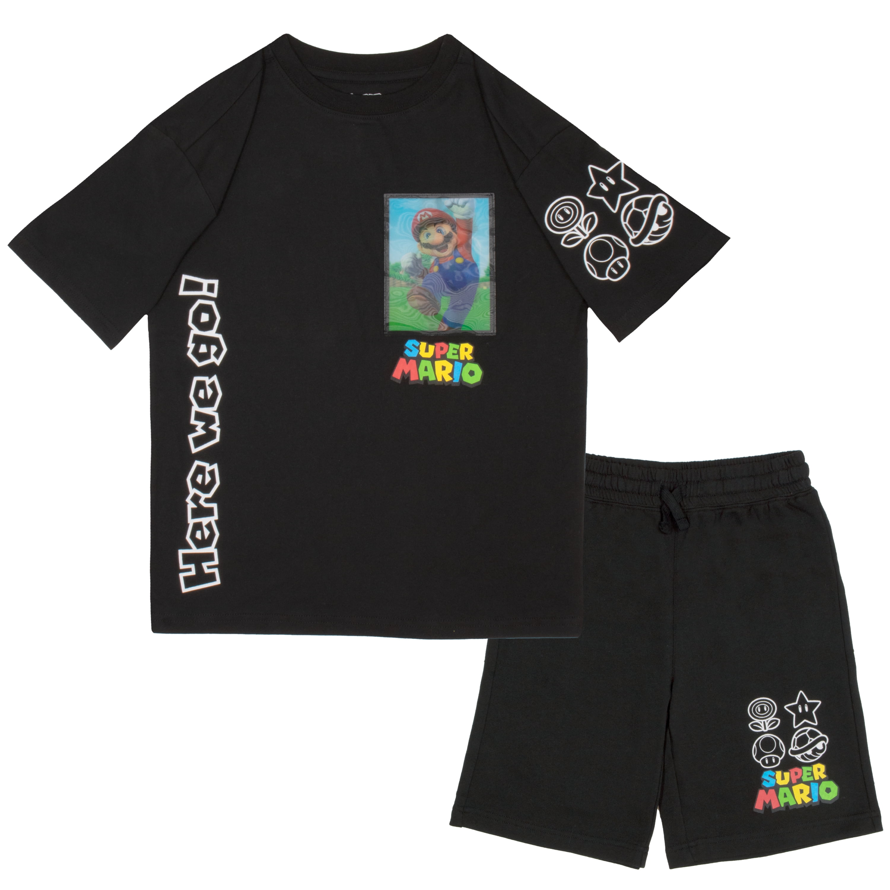Nintendo Super Mario Bros Boy’s Short Sleeve T-Shirt & Shorts, 2-Piece ...
