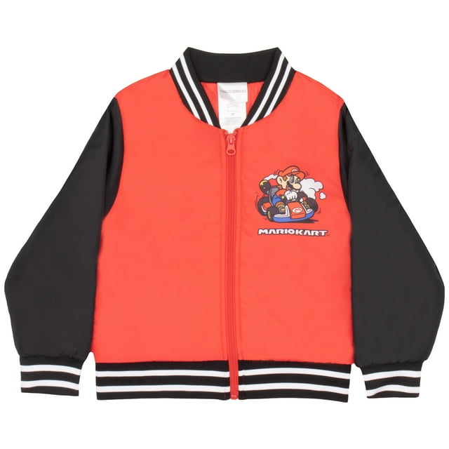 Nintendo Super Mario Bros Boys Varsity Bomber Jackets Zip-Up Super ...
