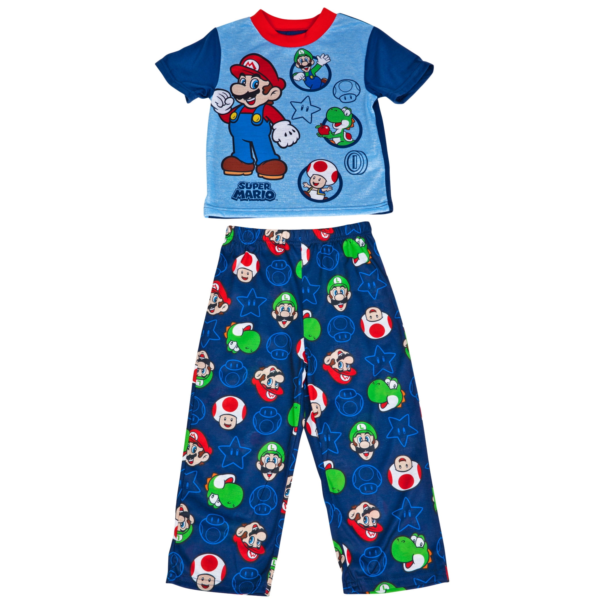 Nintendo Super Mario Bros Characters AOP 2-Piece Pajama Set-Size 10 ...
