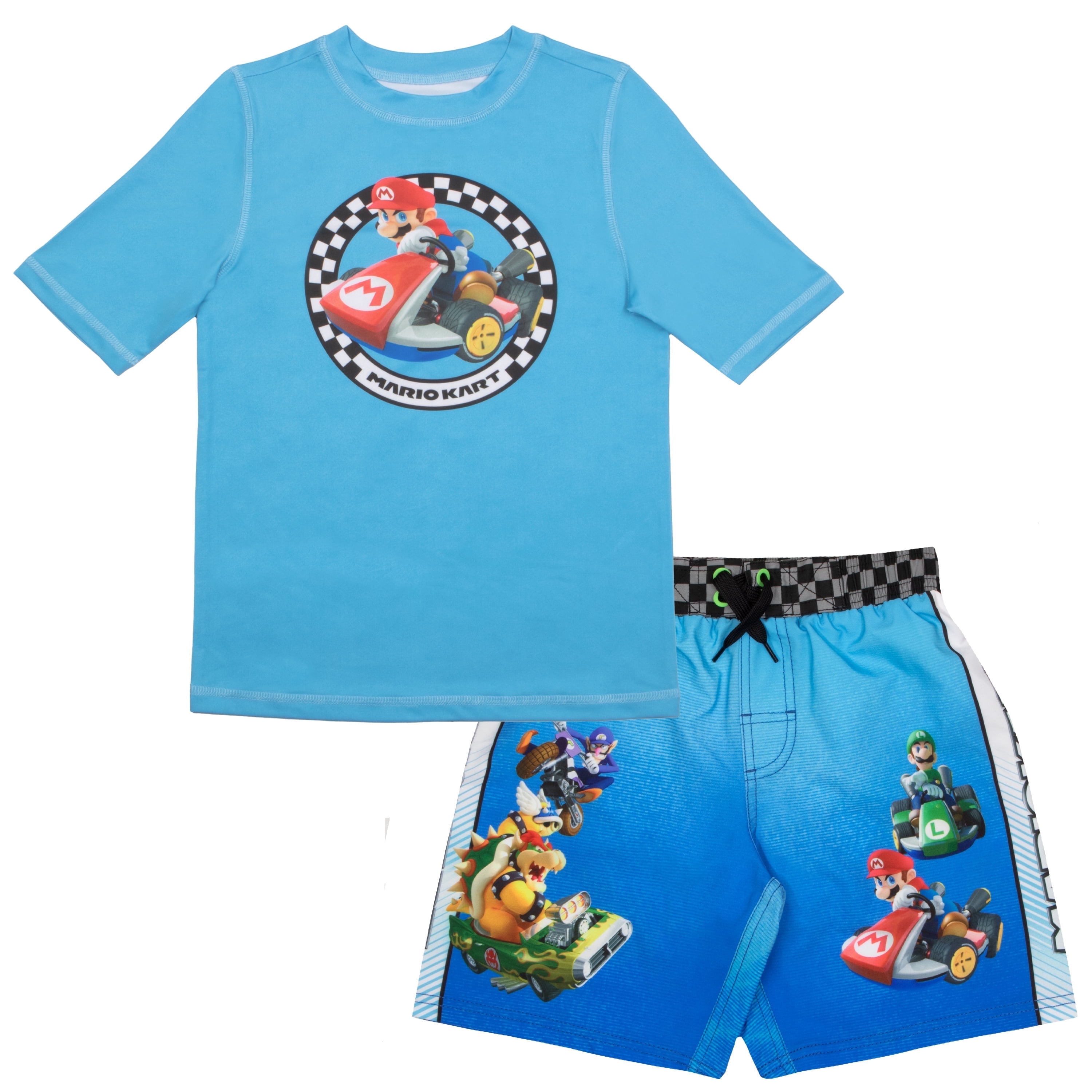 Nintendo Super Mario Bros 2-Piece Swimwear Set, Rash Guard & Trunks for ...