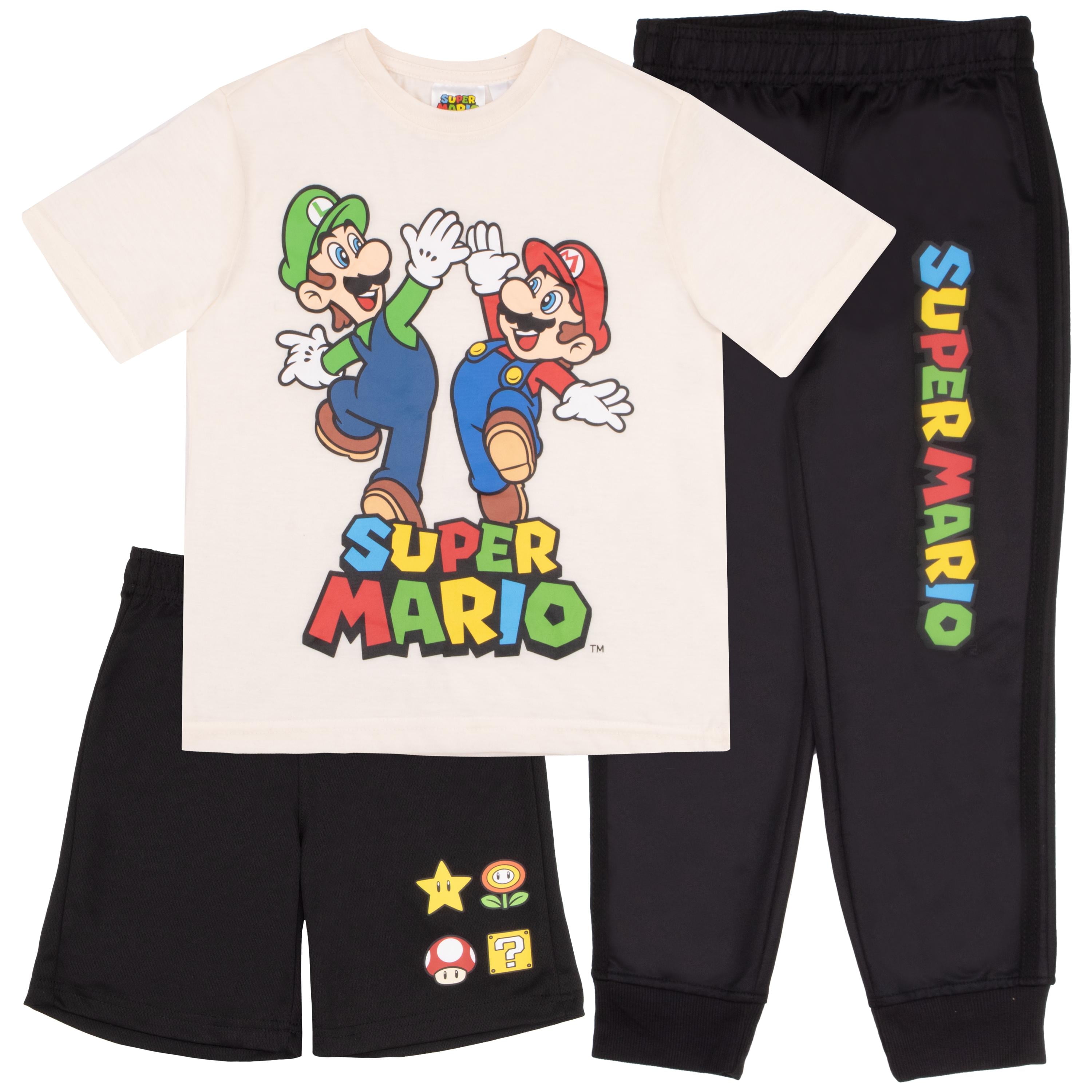 Nintendo Super Mario Bros Mario & Luigi Boys 3-Piece Pants Set - Short ...
