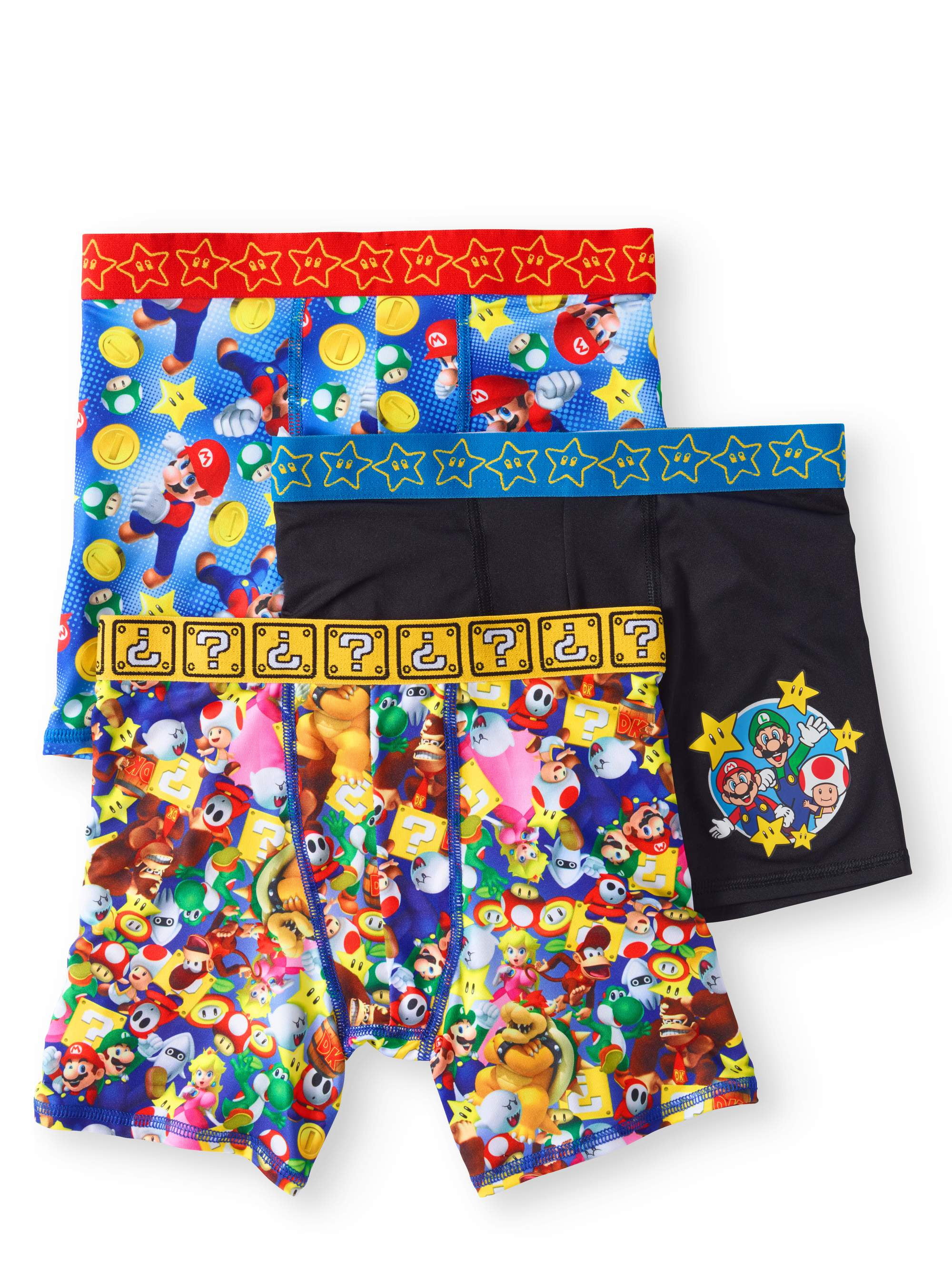 Nintendo Super Mario Boxer Briefs - Athletic Underwear - Walmart.com