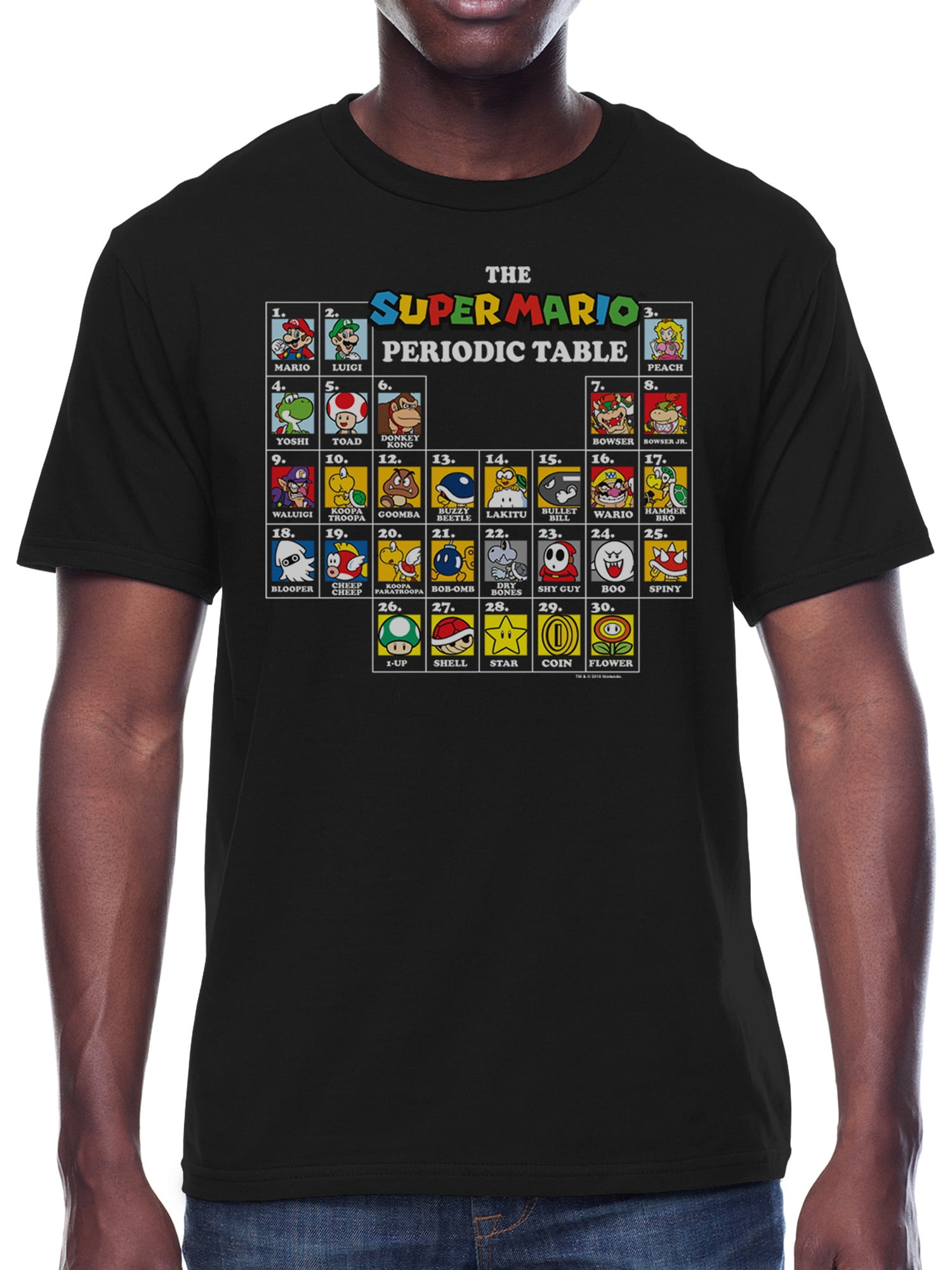Nintendo Super Mario Bros Period Table Tee - S-3XL - Walmart.com